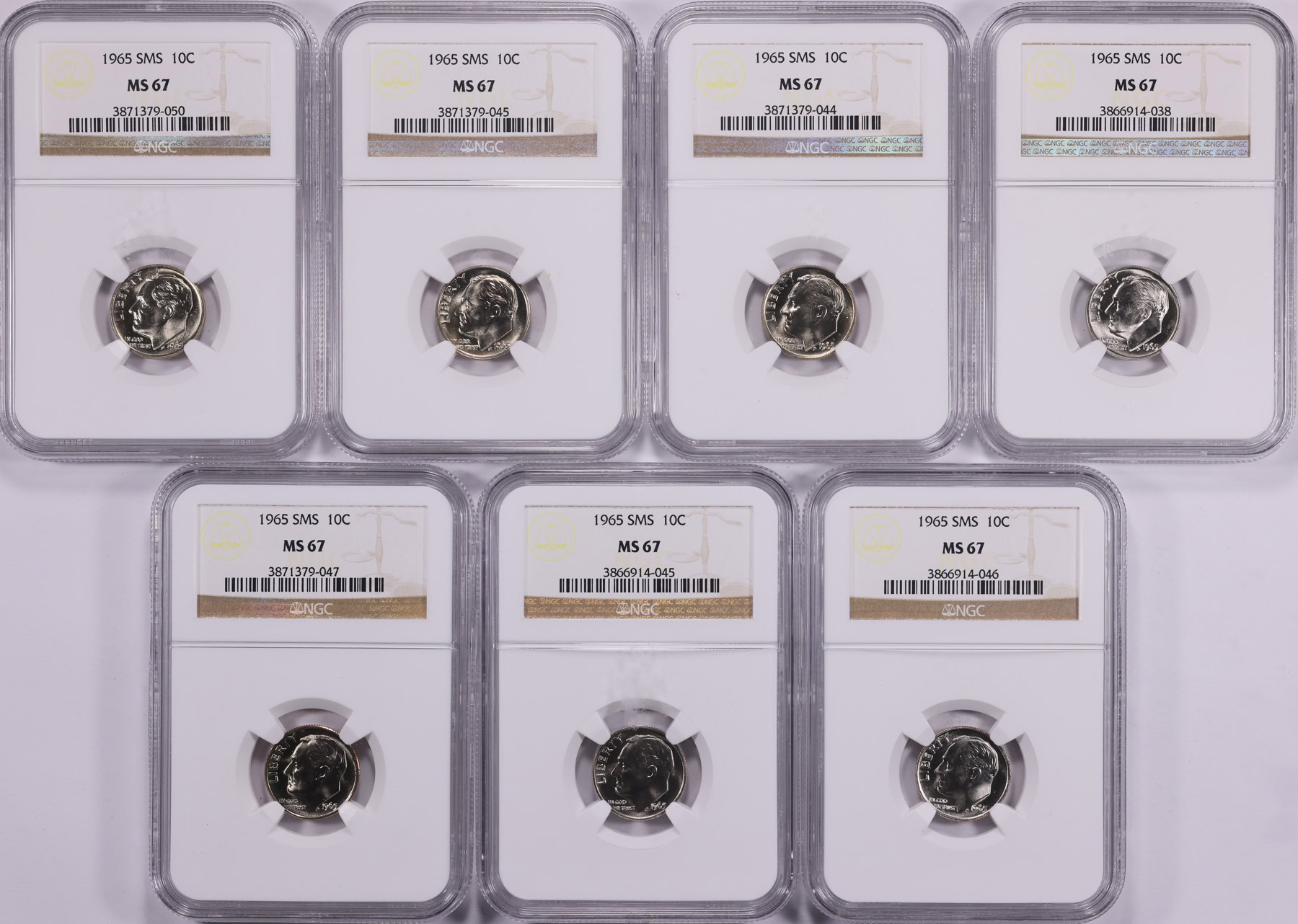 1965 Roosevelt Dime SMS NGC MS-67 (61 Coins) (Item 2027637 ...