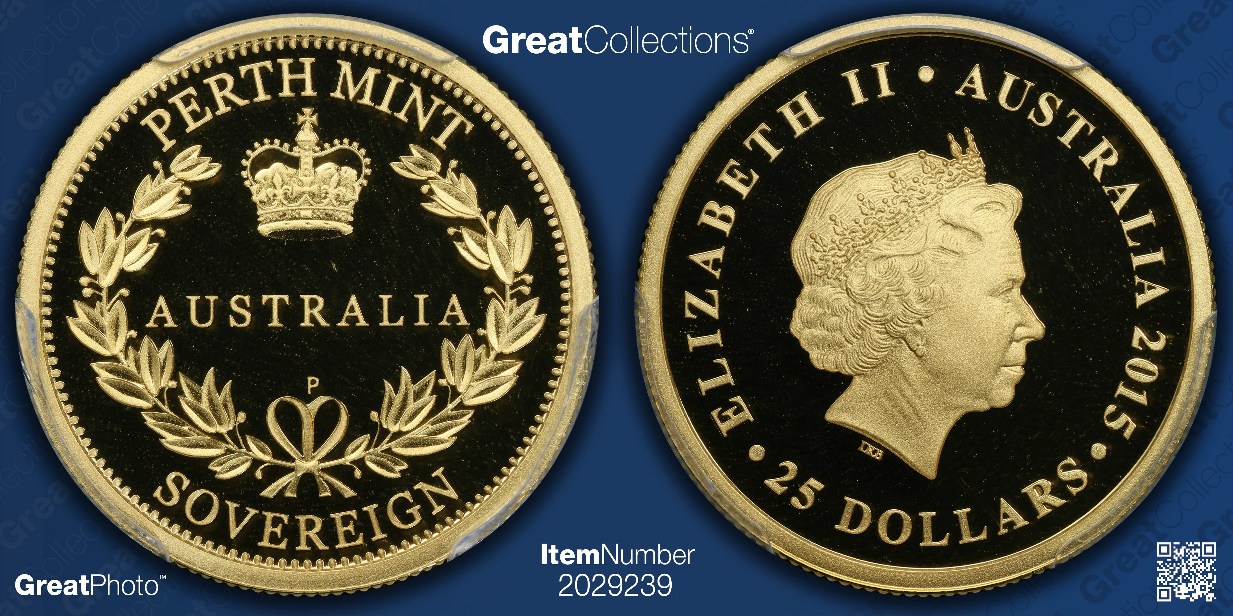 Australia 2015-P Gold $25 Perth Mint Sovereign KM-3304 PCGS Proof-70 ...