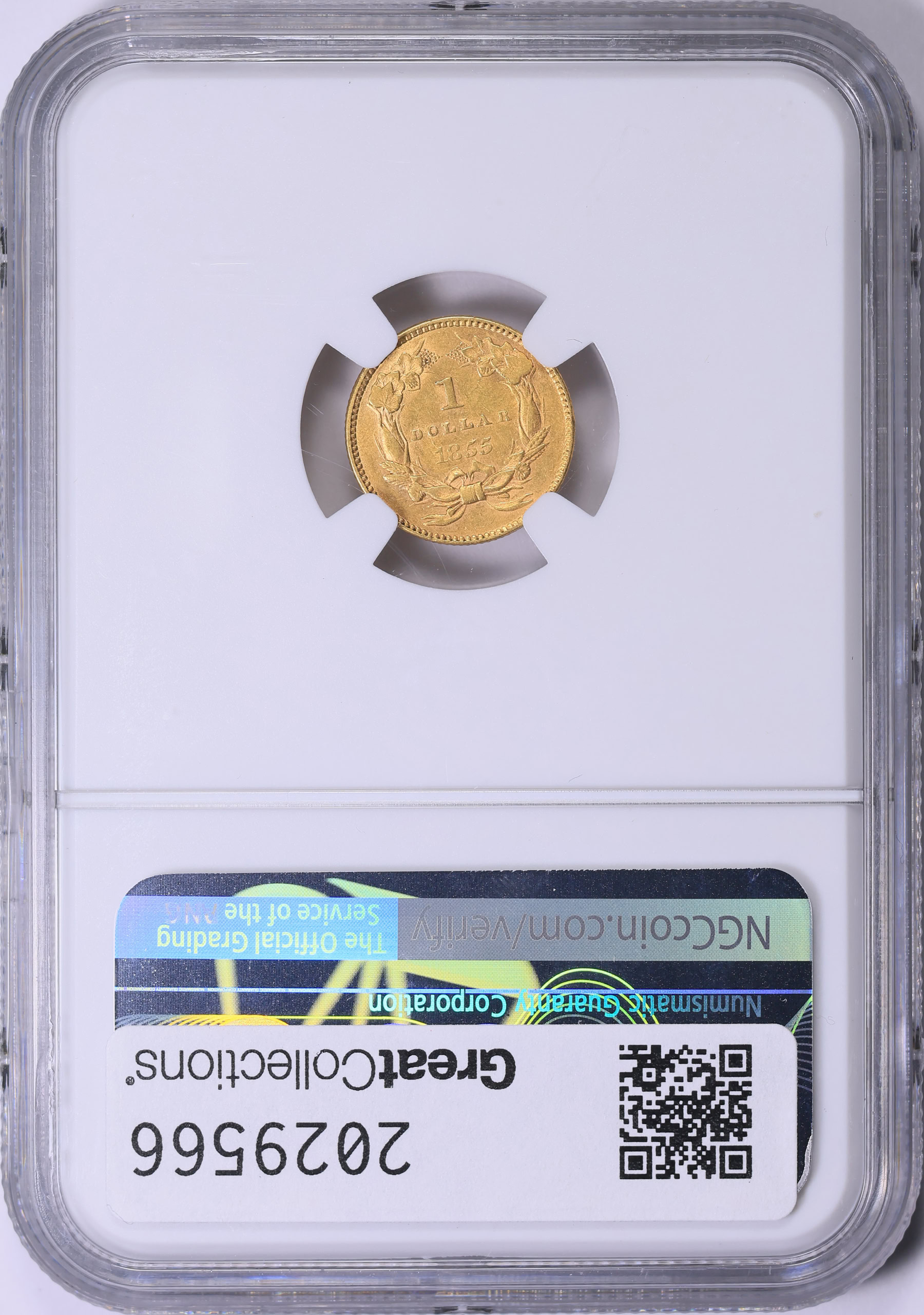 1855 Indian Princess Gold Dollar NGC AU-58 (Item 2029566 ...