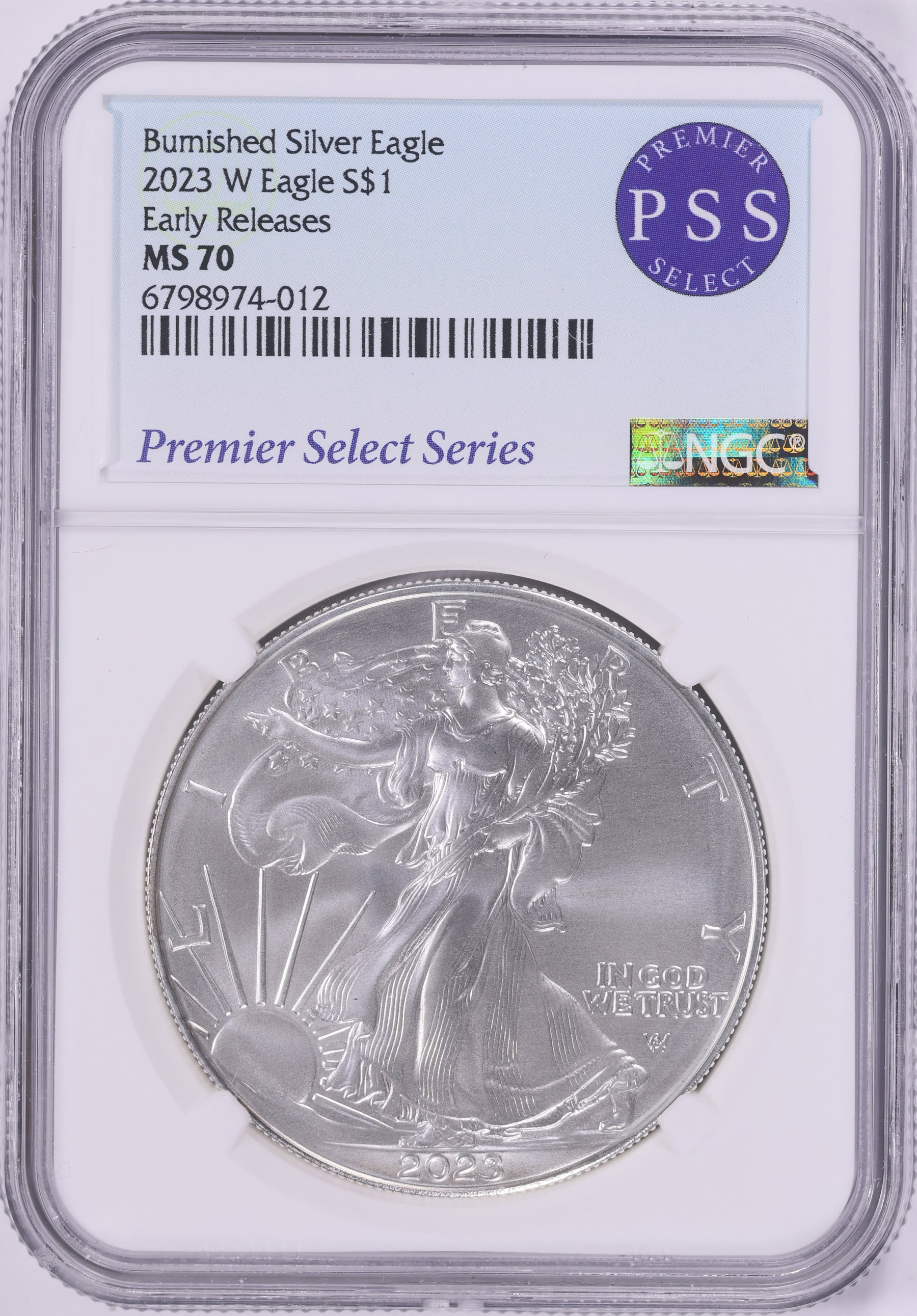 2023-W $1 Silver Eagle Burnished Early Releases NGC MS-70 (Premier ...