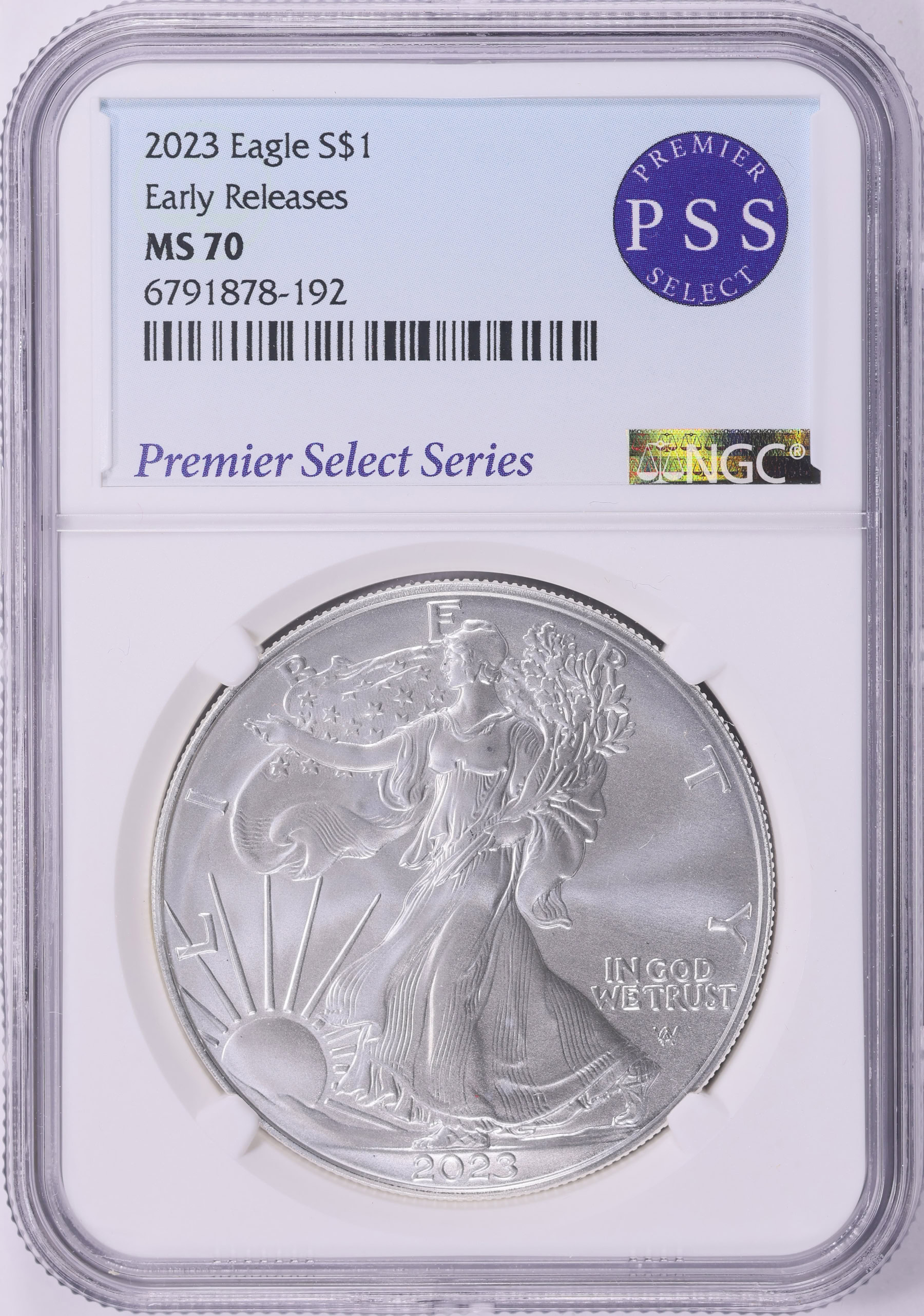 2023 $1 Silver Eagle Early Releases NGC MS-70 (Premier Select Series ...
