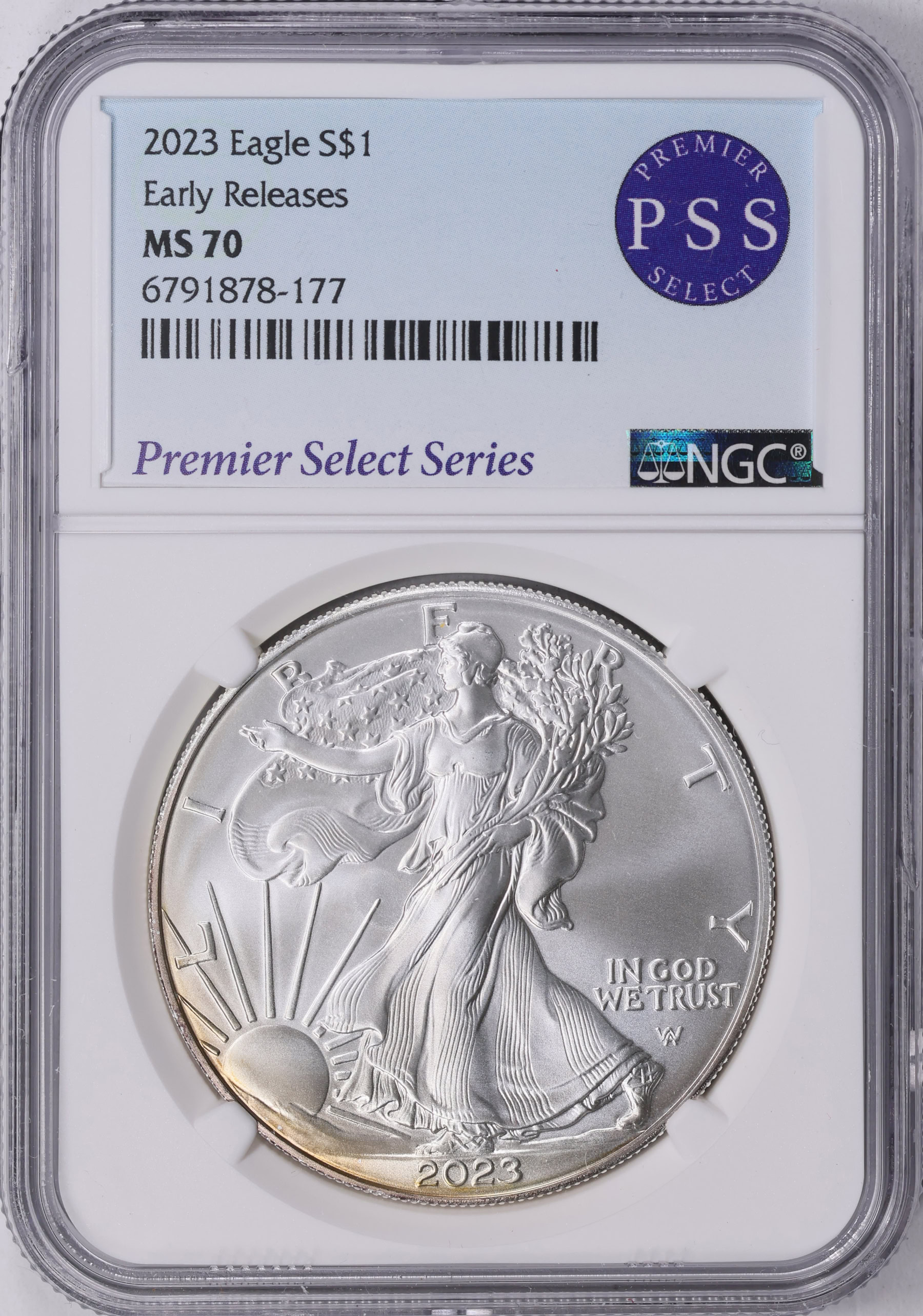 2023 $1 Silver Eagle Early Releases NGC MS-70 (Premier Select Series ...