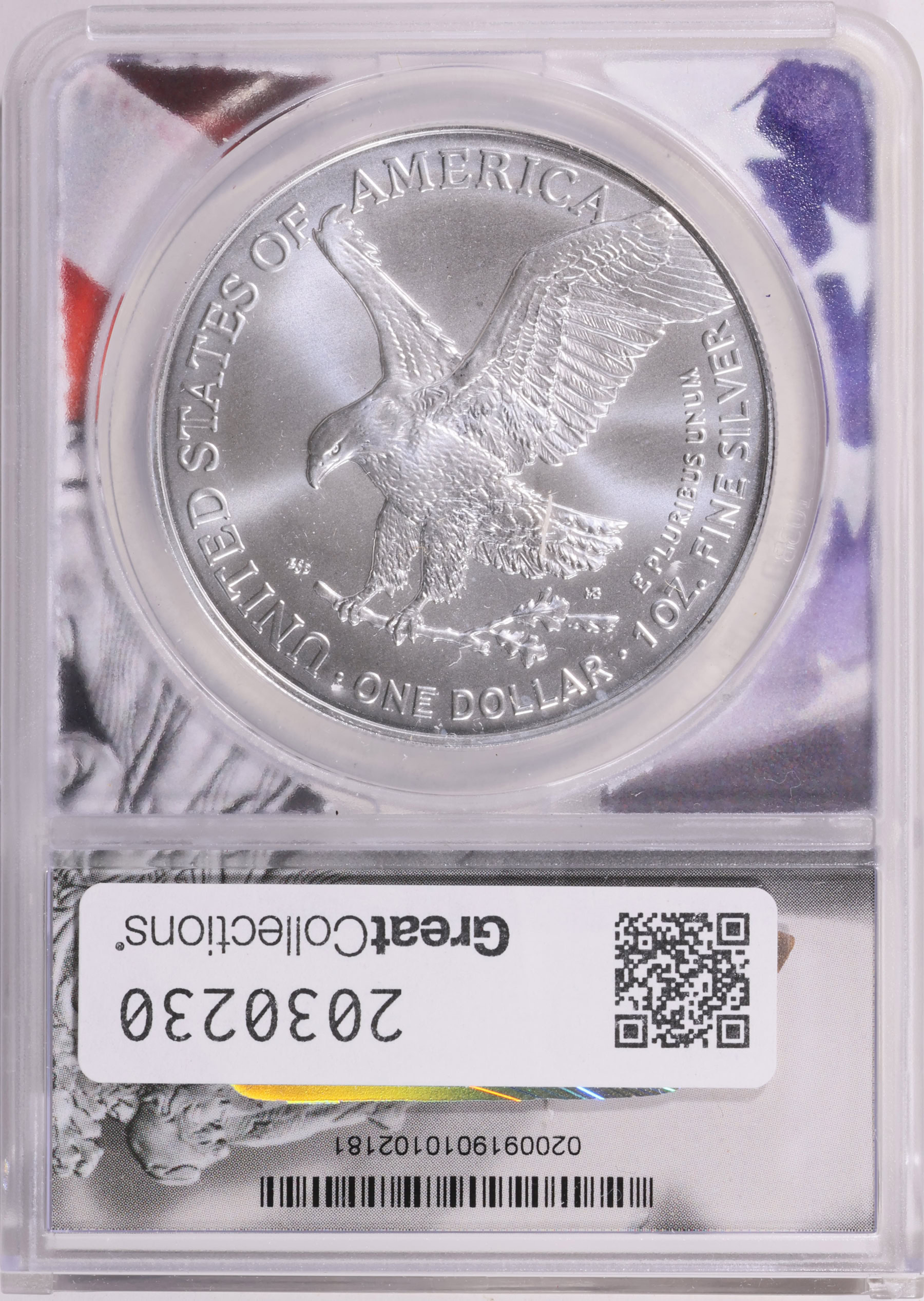 2024-(P) $1 Silver Eagle with Star Privy First Strike ANACS MS-70 (Flag ...