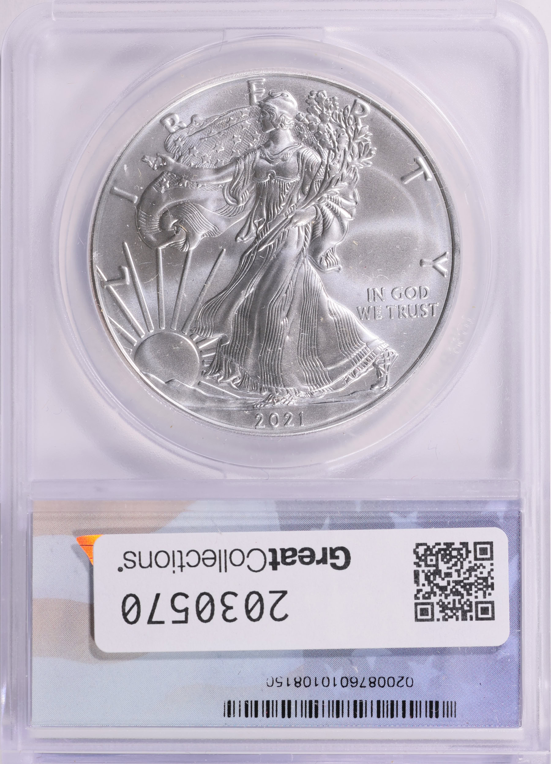 2021-(W) $1 Silver Eagle Type 1 Struck at West Point ANACS MS-70 (Item ...