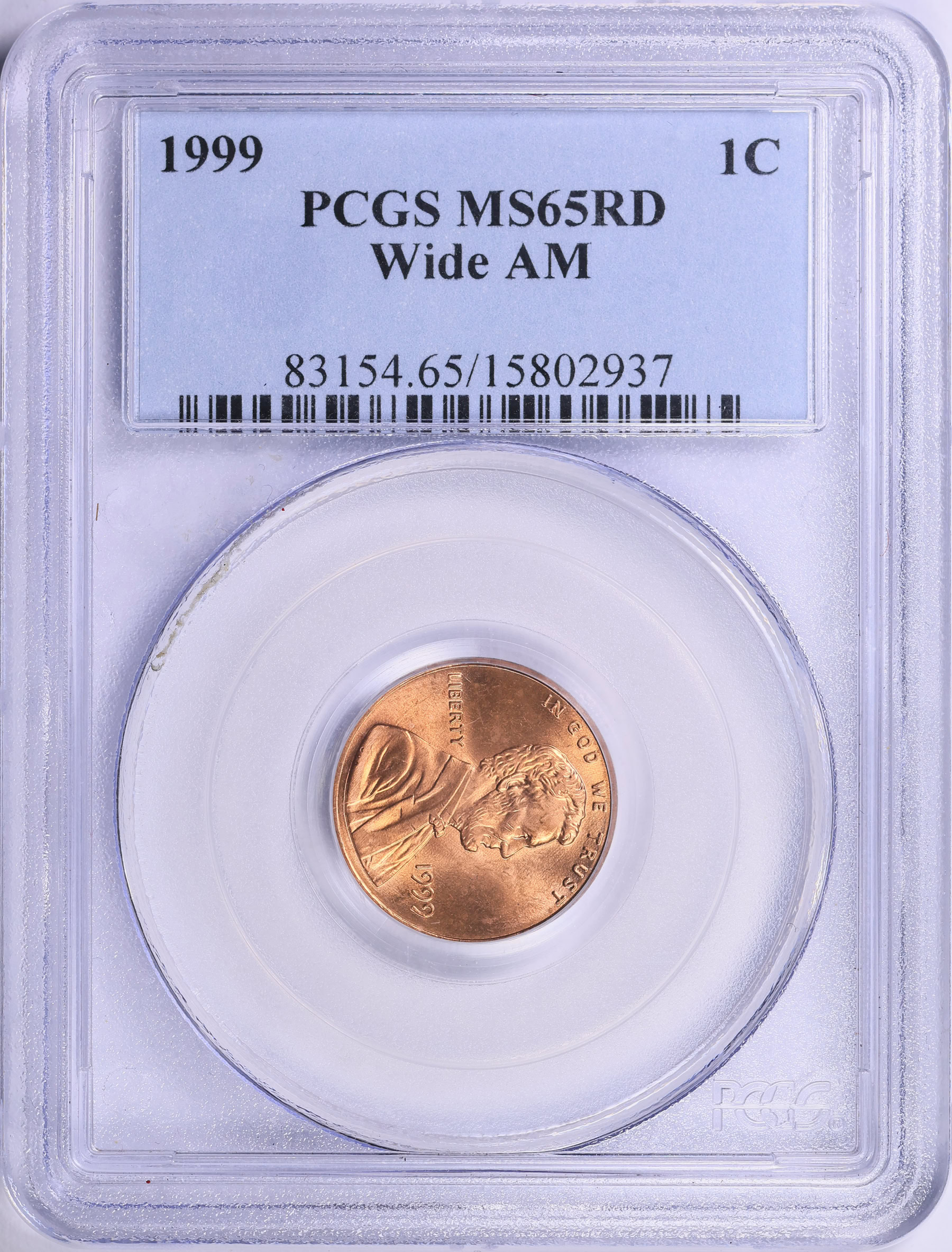1999 Lincoln Cent Wide AM PCGS MS-65 RD (Item 2031581 ...