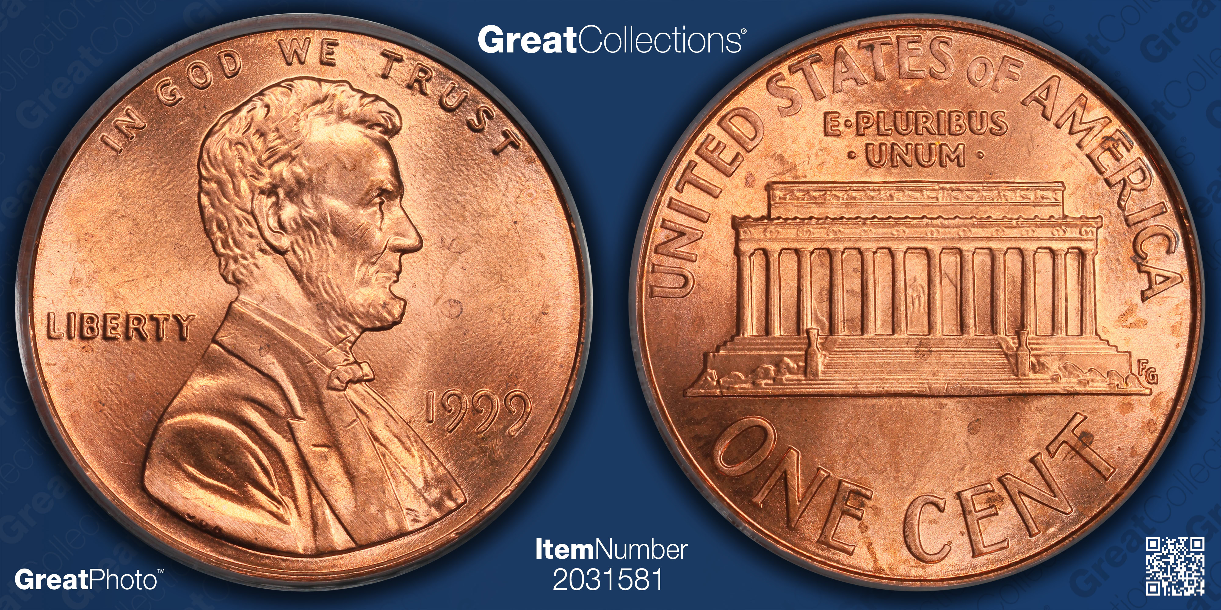 1999 Lincoln Cent Wide AM PCGS MS-65 RD (Item 2031581 ...