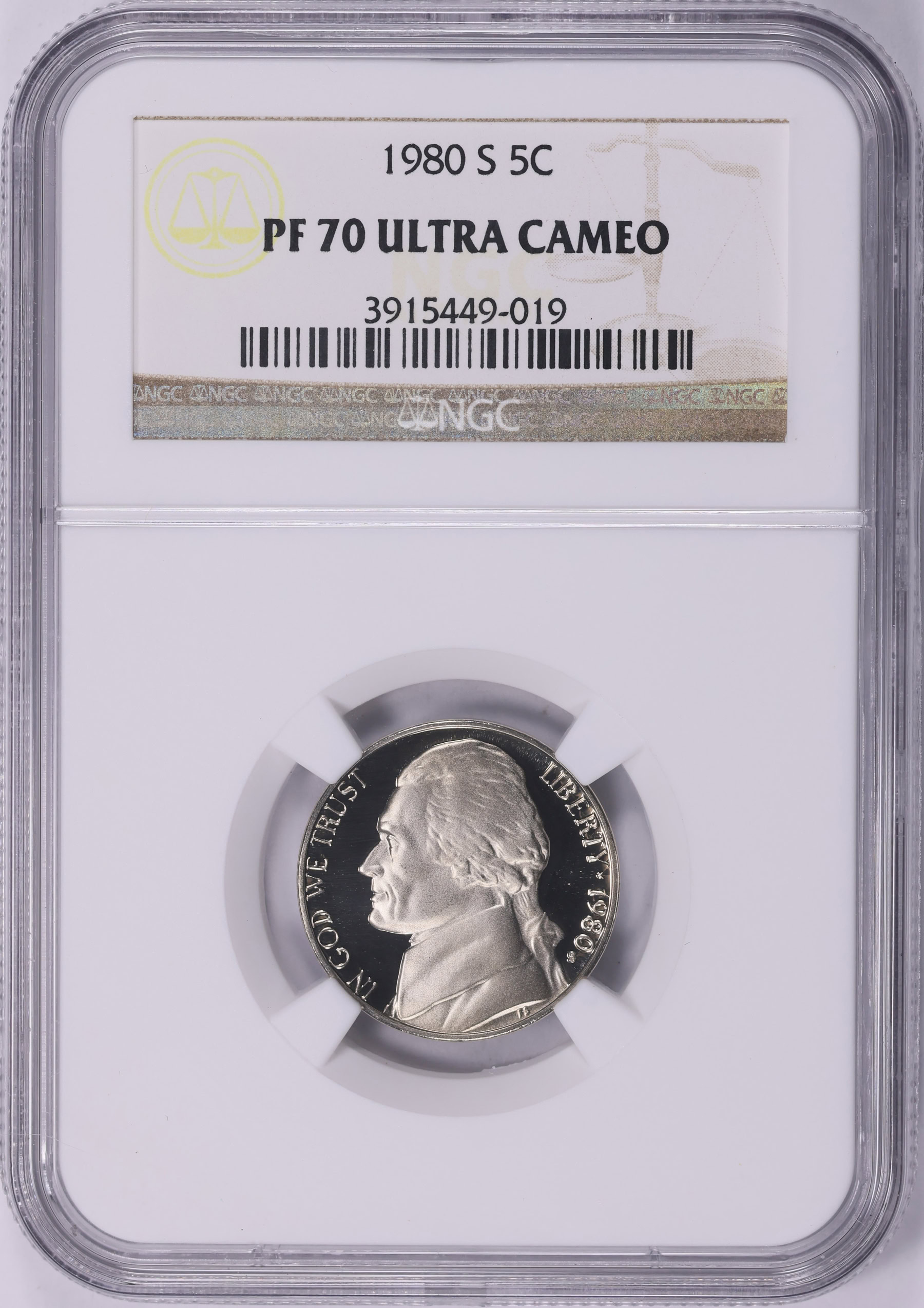 1980-S Jefferson Nickel NGC Proof-70 UC (Item 2031662 ...