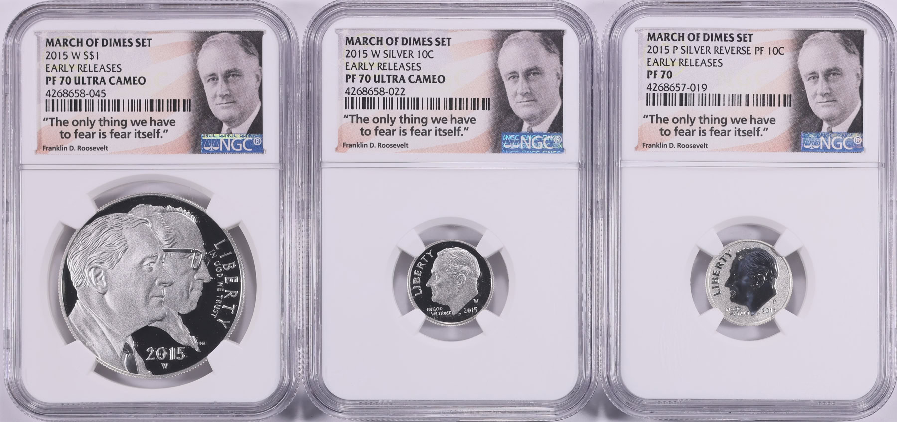 2015 March of Dimes Set Silver Dollar, Reverse Proof Dime and Proof ...