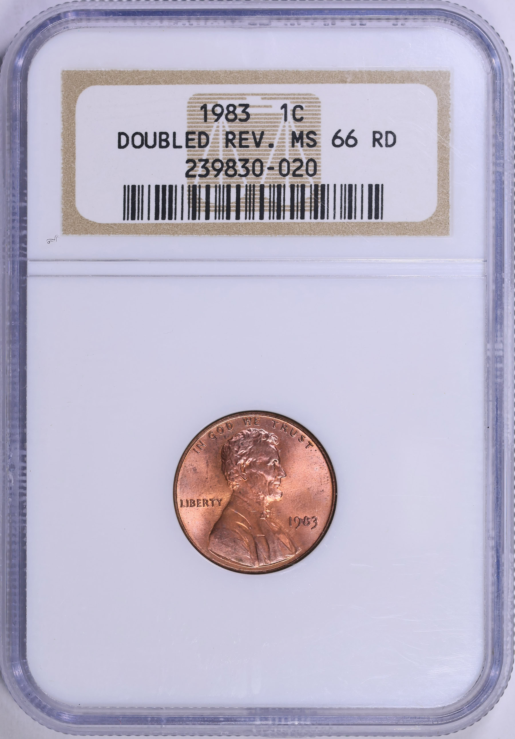 1983 Lincoln Cent Doubled Die Reverse NGC MS-66 RD (Item 2031716 ...