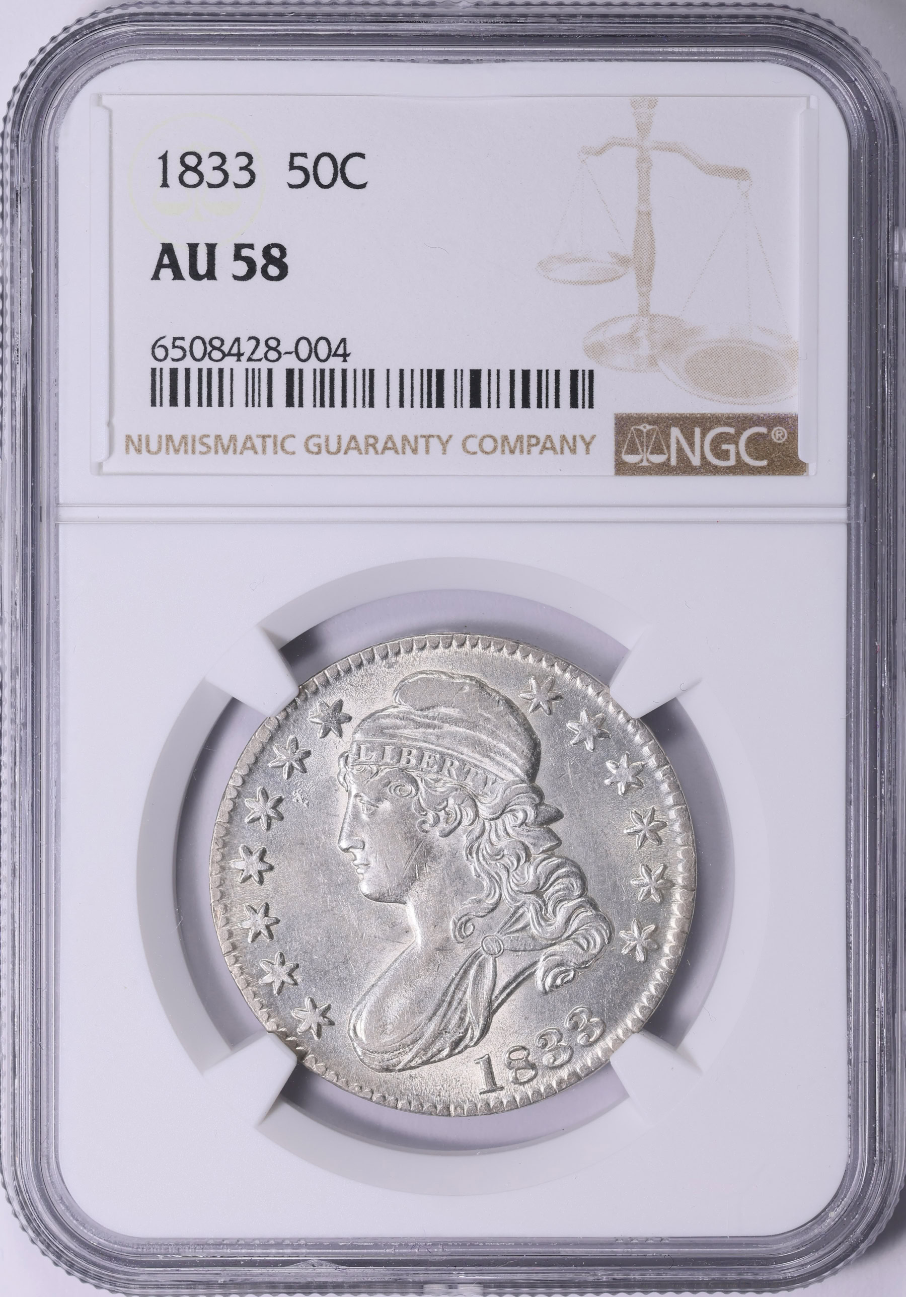 1833 Capped Bust Half Dollar NGC AU-58 (Item 2031892 ...