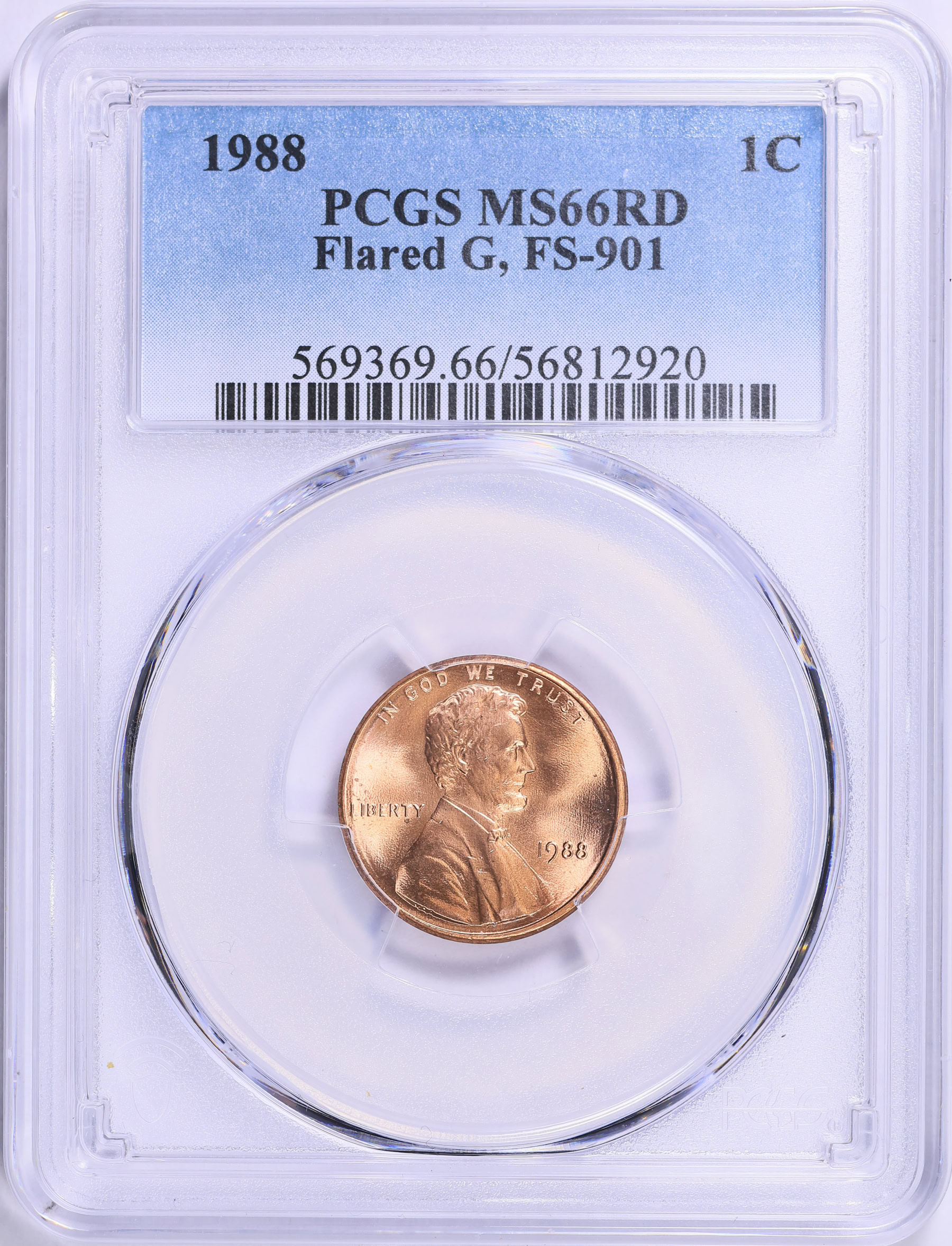1988 Lincoln Cent Flared G FS-901 PCGS MS-66 RD (Item 2031922 ...