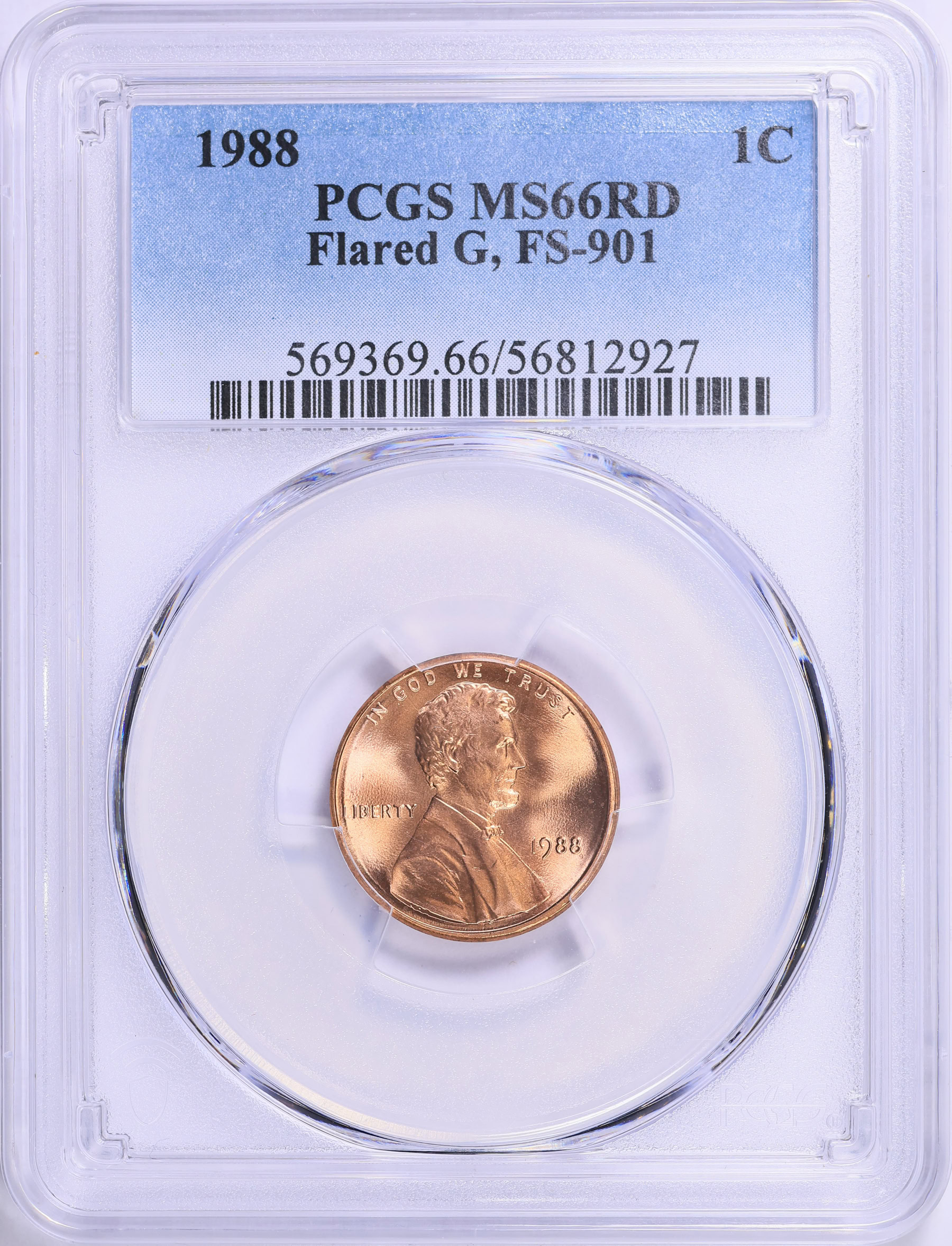 1988 Lincoln Cent Flared G FS-901 PCGS MS-66 RD (Item 2031923 ...