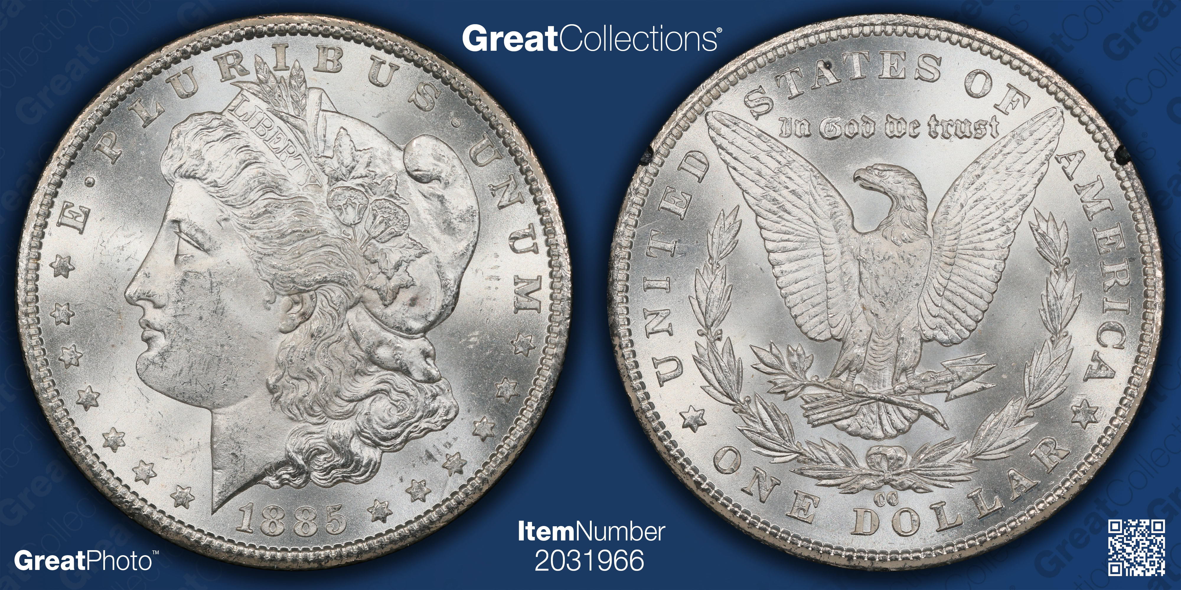 1885-CC Morgan Silver Dollar GSA Hoard Uncertified (GSA Holder) (Item ...