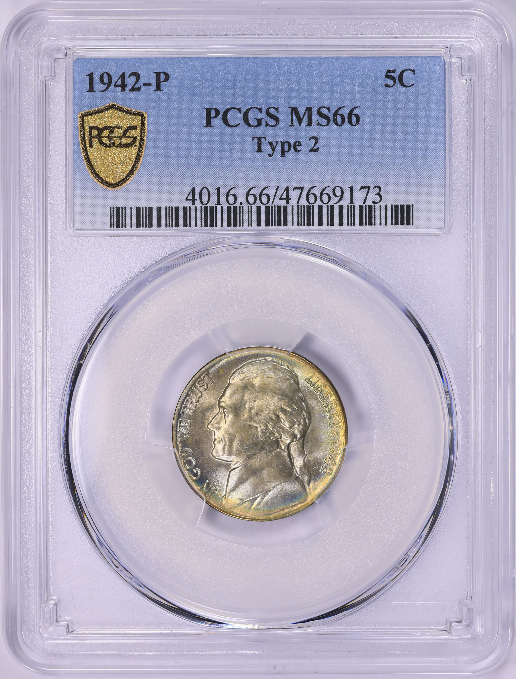 1942-P Jefferson Nickel Type 2 PCGS MS-66 (Toned) (Item 2032098 ...