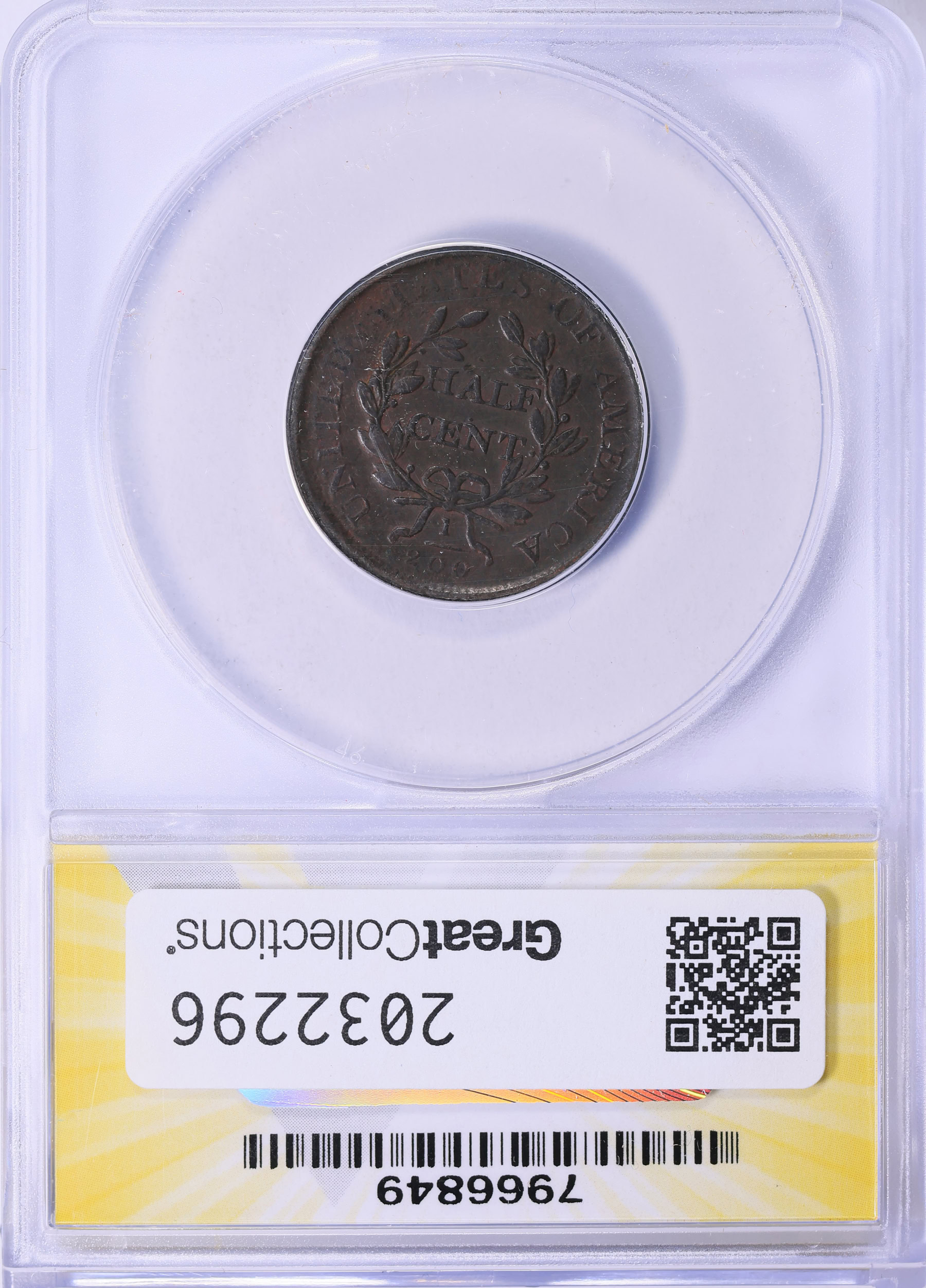 1807 Draped Bust Half Cent Cohen 1 ANACS VG-08 Details (Item 2032296 ...