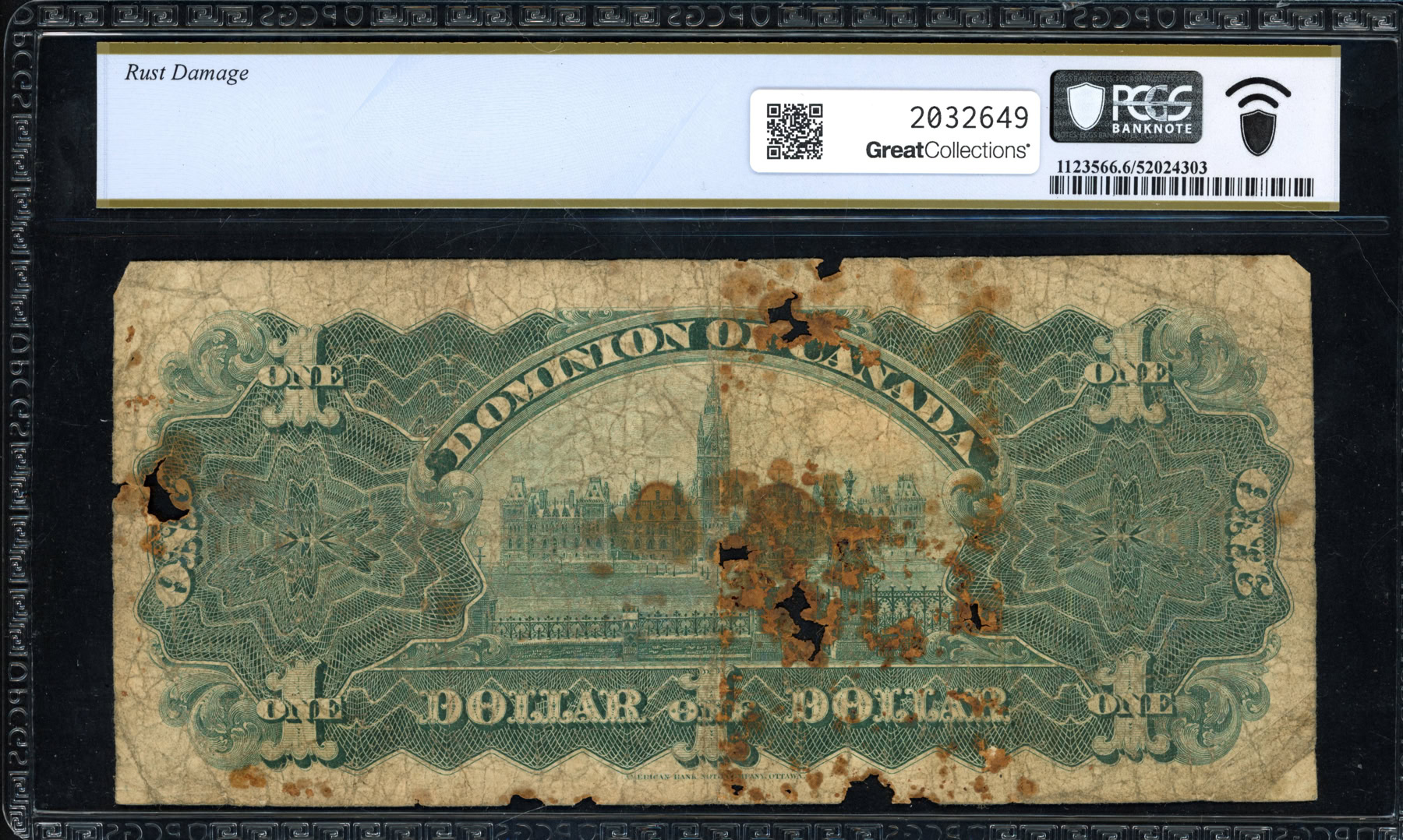 Canada 1898 $1 Dominion of Canada Note SCWPM-24 PCGS Banknote Good 06 ...