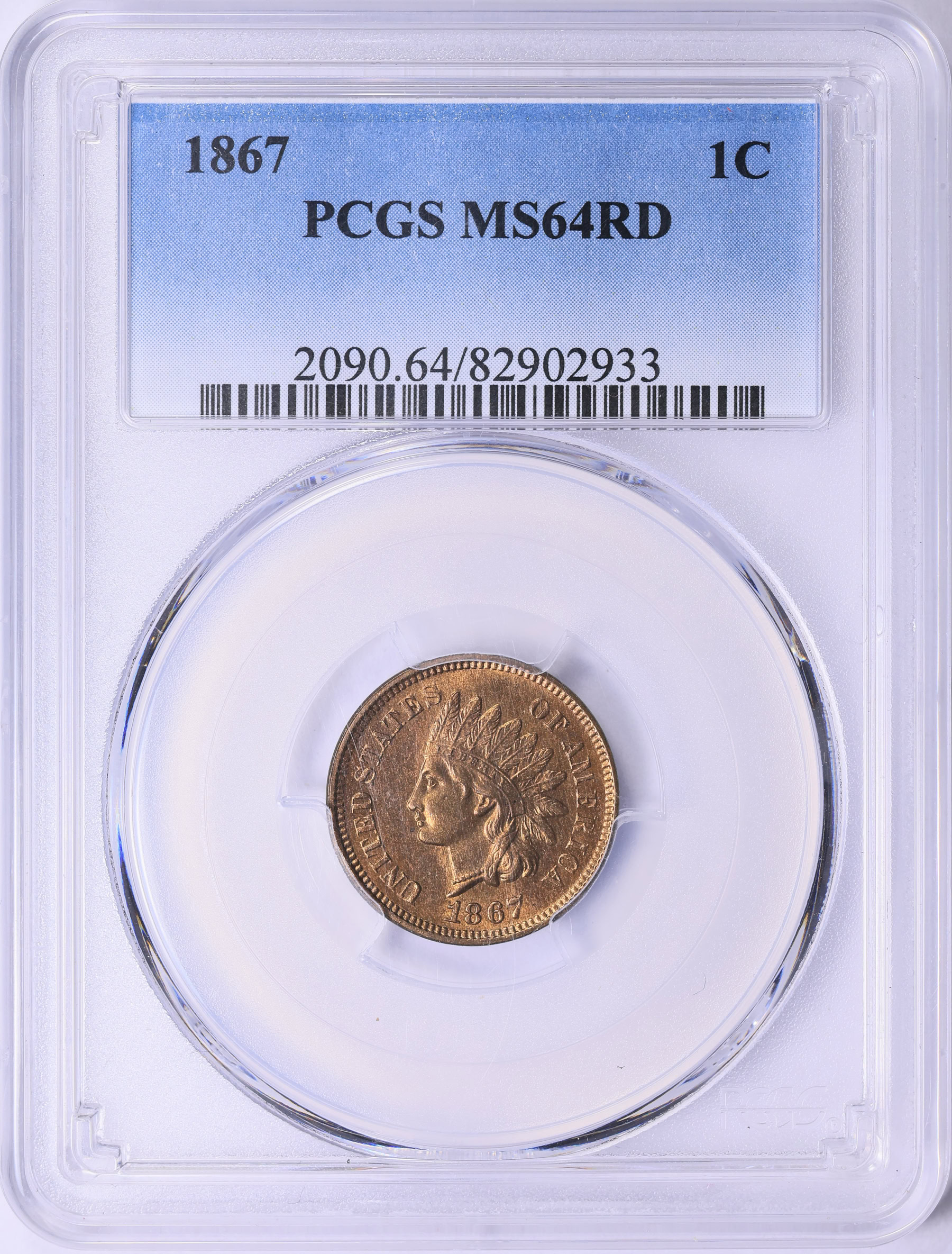 1867 Indian Cent PCGS MS-64 RD (Item 2032721) | GreatCollections Coin ...