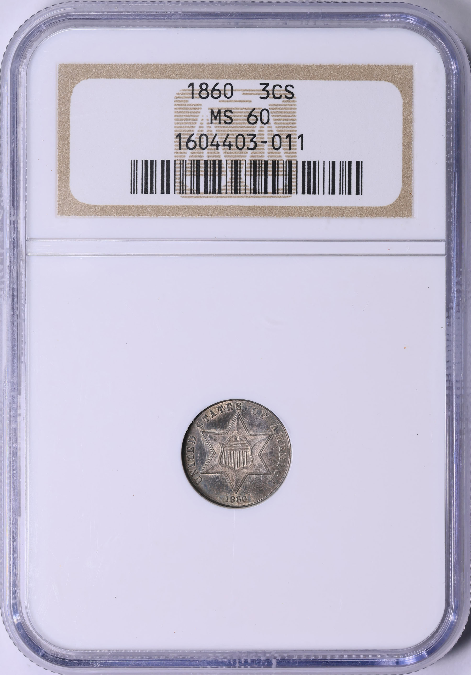 1860 Silver Three-Cent Piece NGC MS-60 (Item 2032739 ...