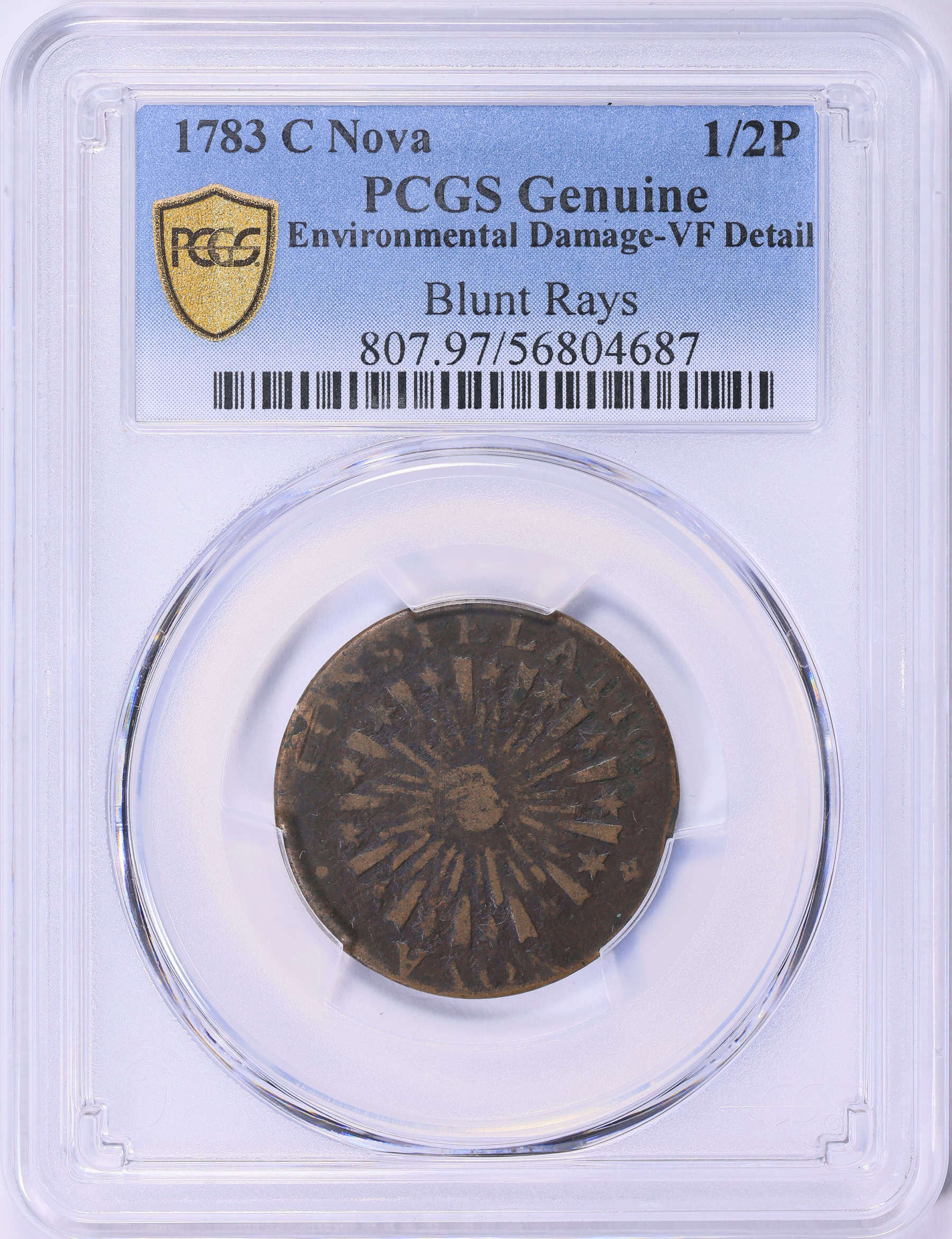 1783 Nova Constellatio Blunt Rays PCGS Genuine VF Details (Item 2033392 ...