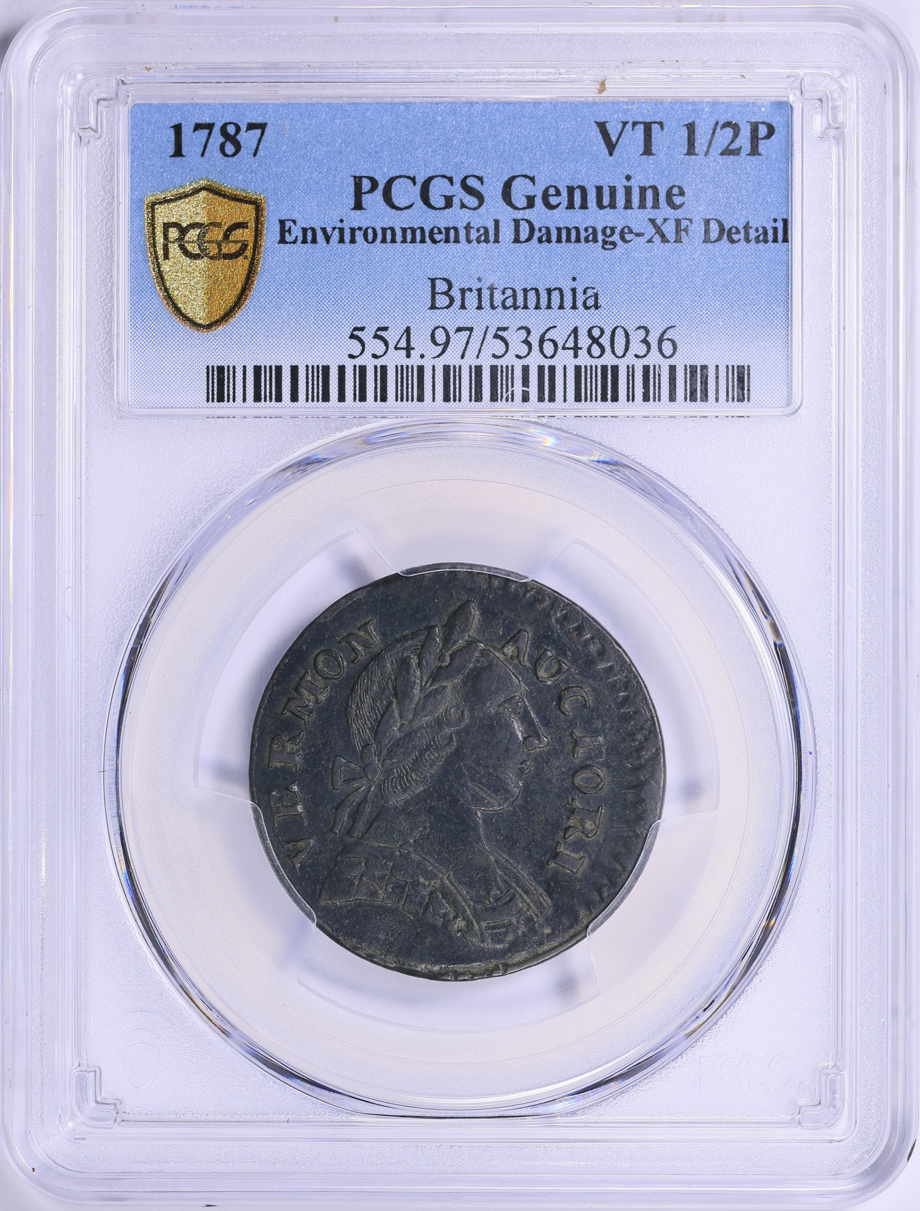 1787 Vermont Copper BRITANNIA PCGS Genuine XF Details (Item 2033396 ...