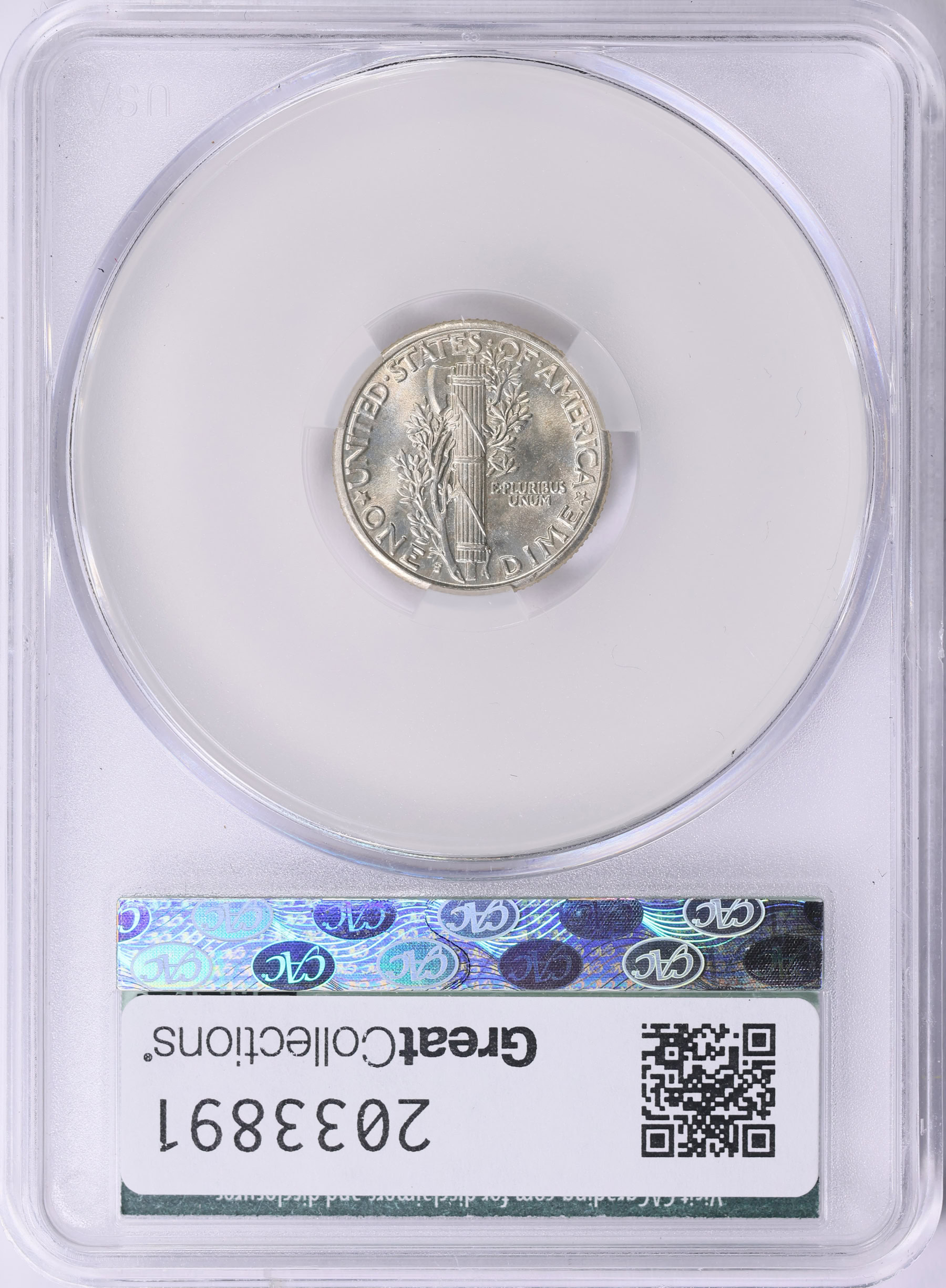 1928-S Mercury Dime CACG MS-65 (Item 2033891) | GreatCollections Coin ...