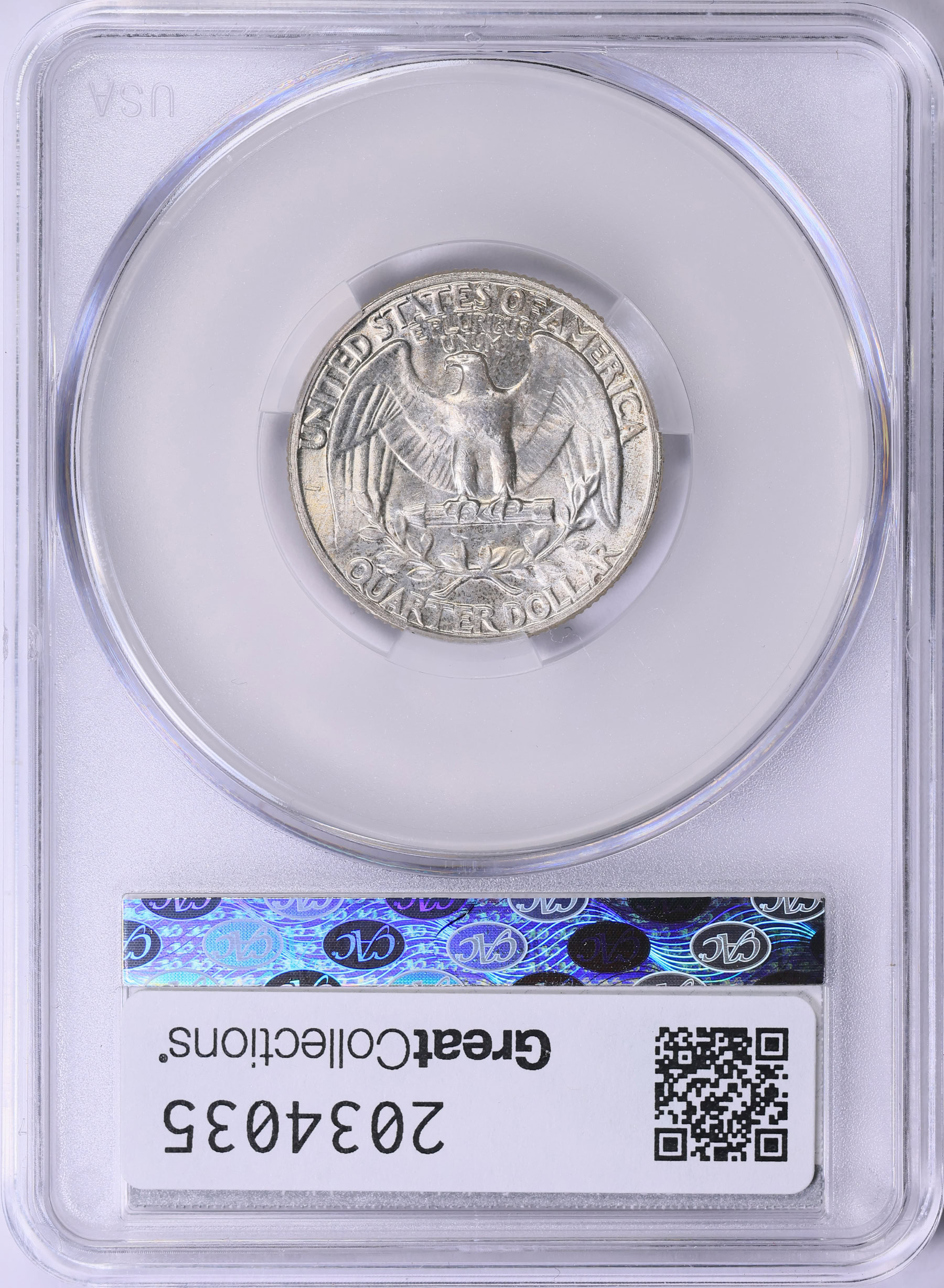 1955 Washington Quarter CACG MS-65 (Item 2034035) | GreatCollections ...