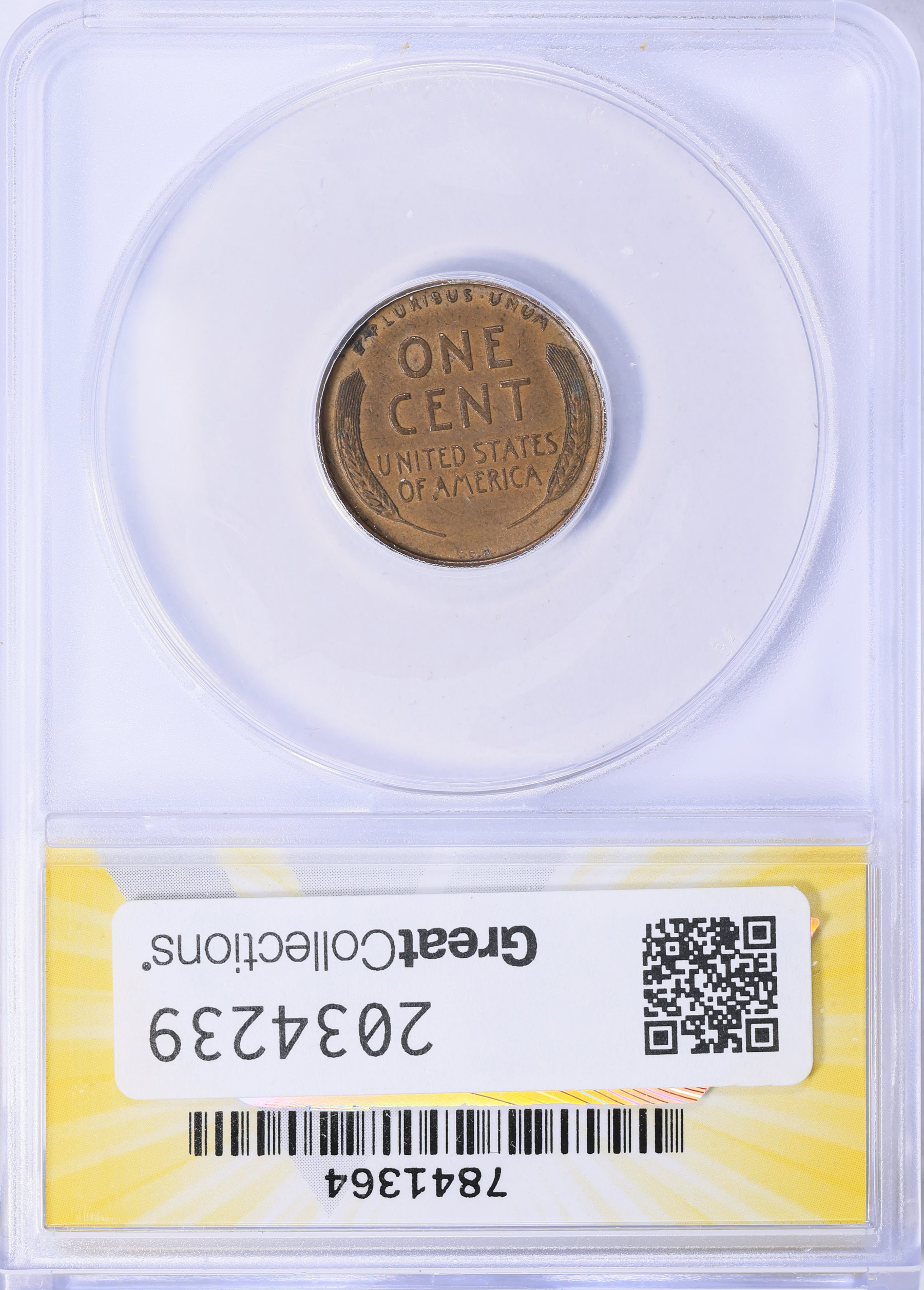 Mint Error 1909 Lincoln Cent V.D.B. Obverse Lamination ANACS AU-50 ...