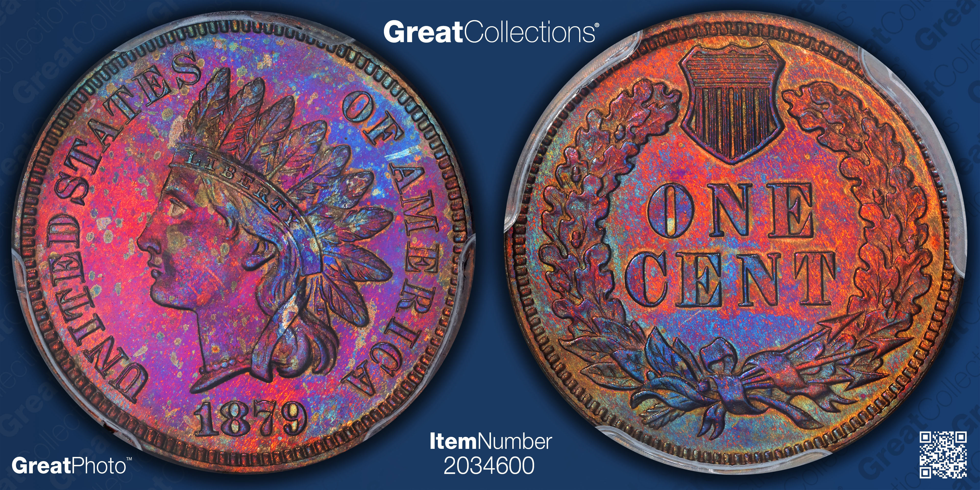 1879 Indian Cent PCGS Proof-63 RB (Toned) (Item 2034600 ...