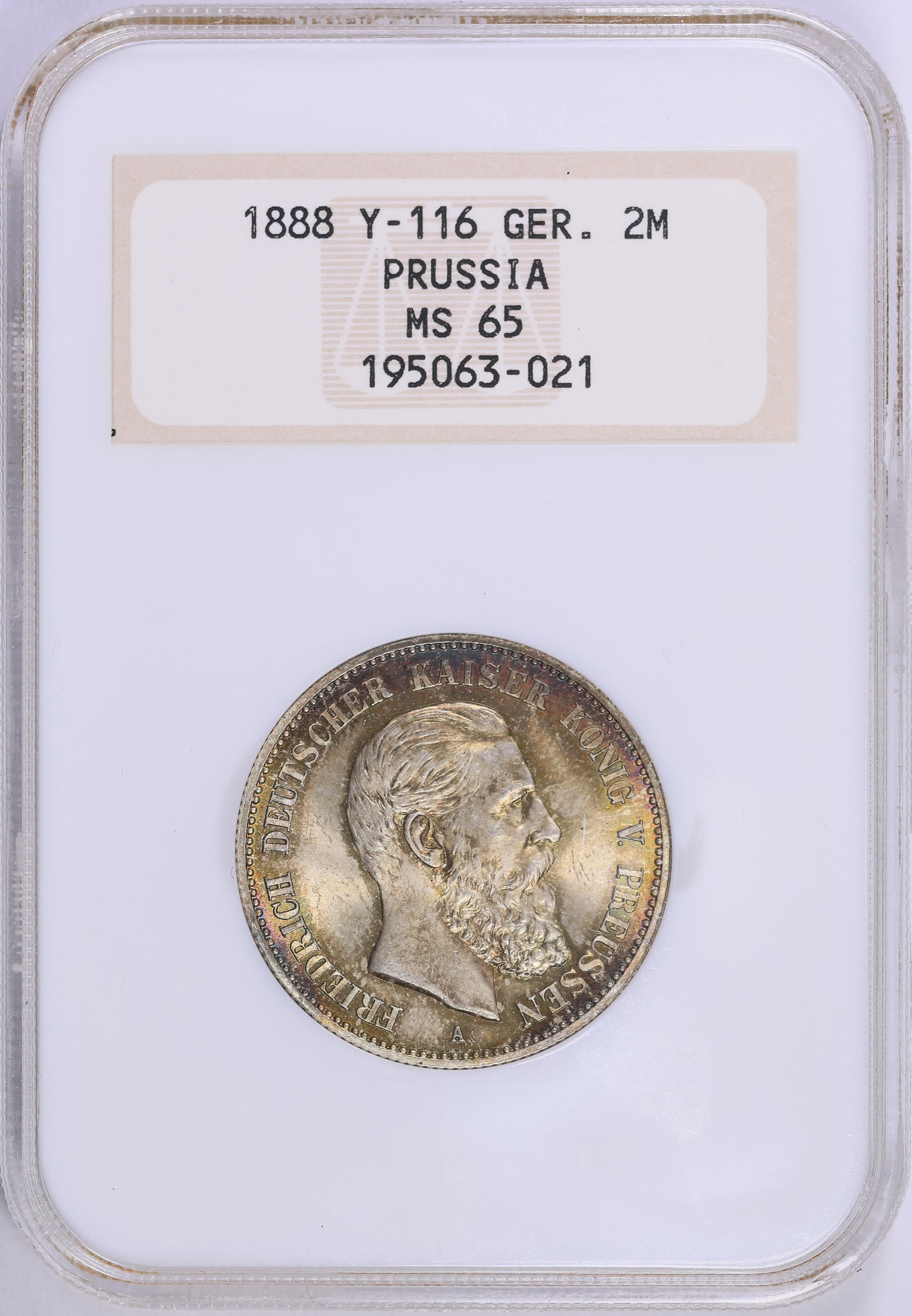 Germany - Prussia 1888-A Silver 2 Marks Friedrich III KM-510 NGC MS-65 ...