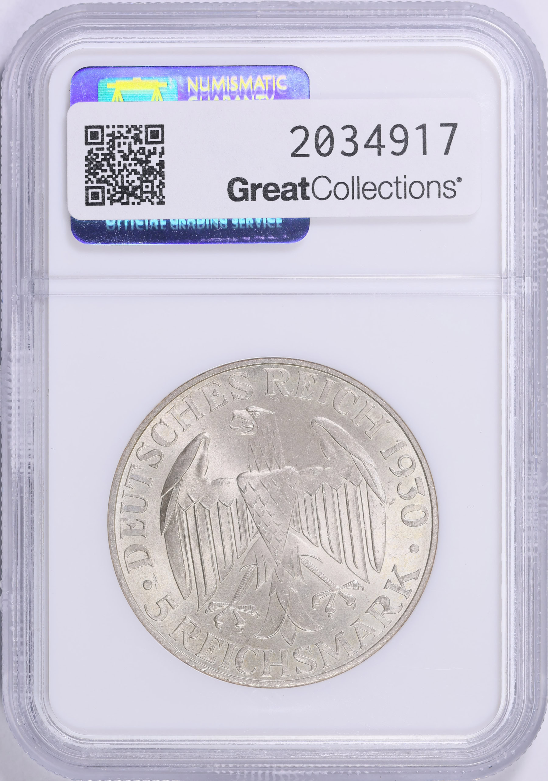 Germany 1930-A Silver 5 Marks Zeppelin KM-68 NGC MS-64 (Item 2034917 ...