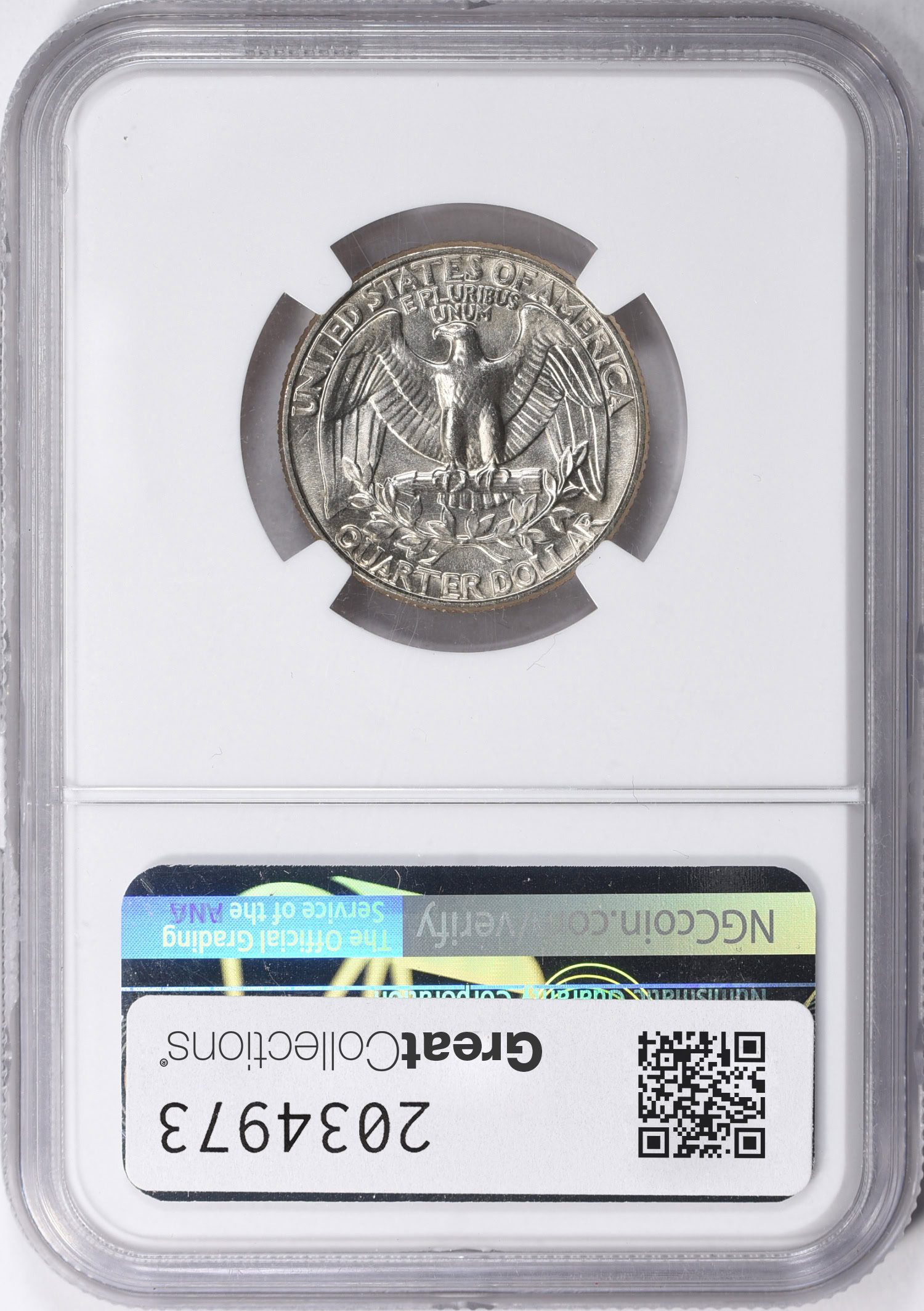 1985-D Washington Quarter NGC MS-67+ (Item 2034973) | GreatCollections ...
