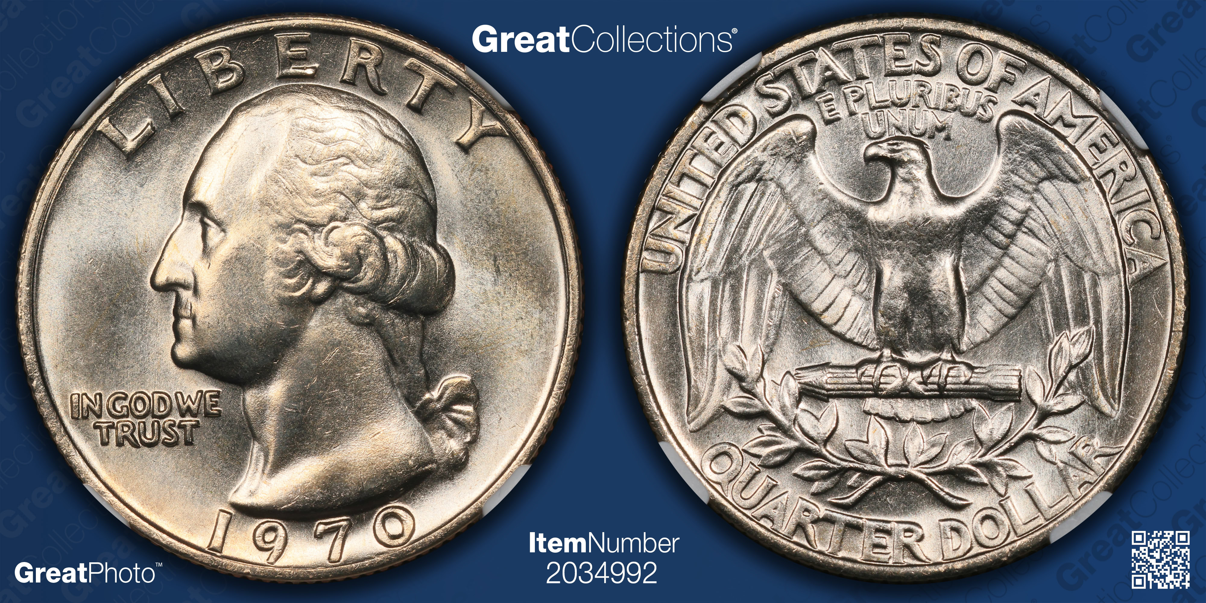 1970 Washington Quarter NGC MS-67+ (Item 2034992) | GreatCollections ...