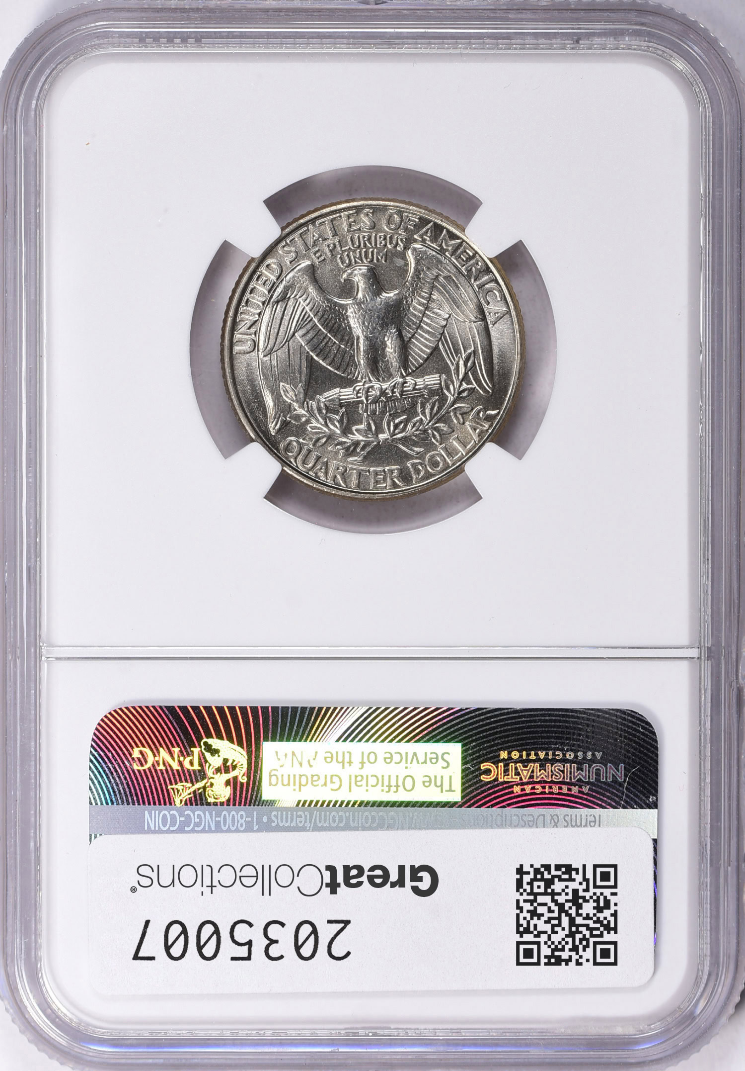 1993-D Washington Quarter NGC MS-67+ (Item 2035007) | GreatCollections ...