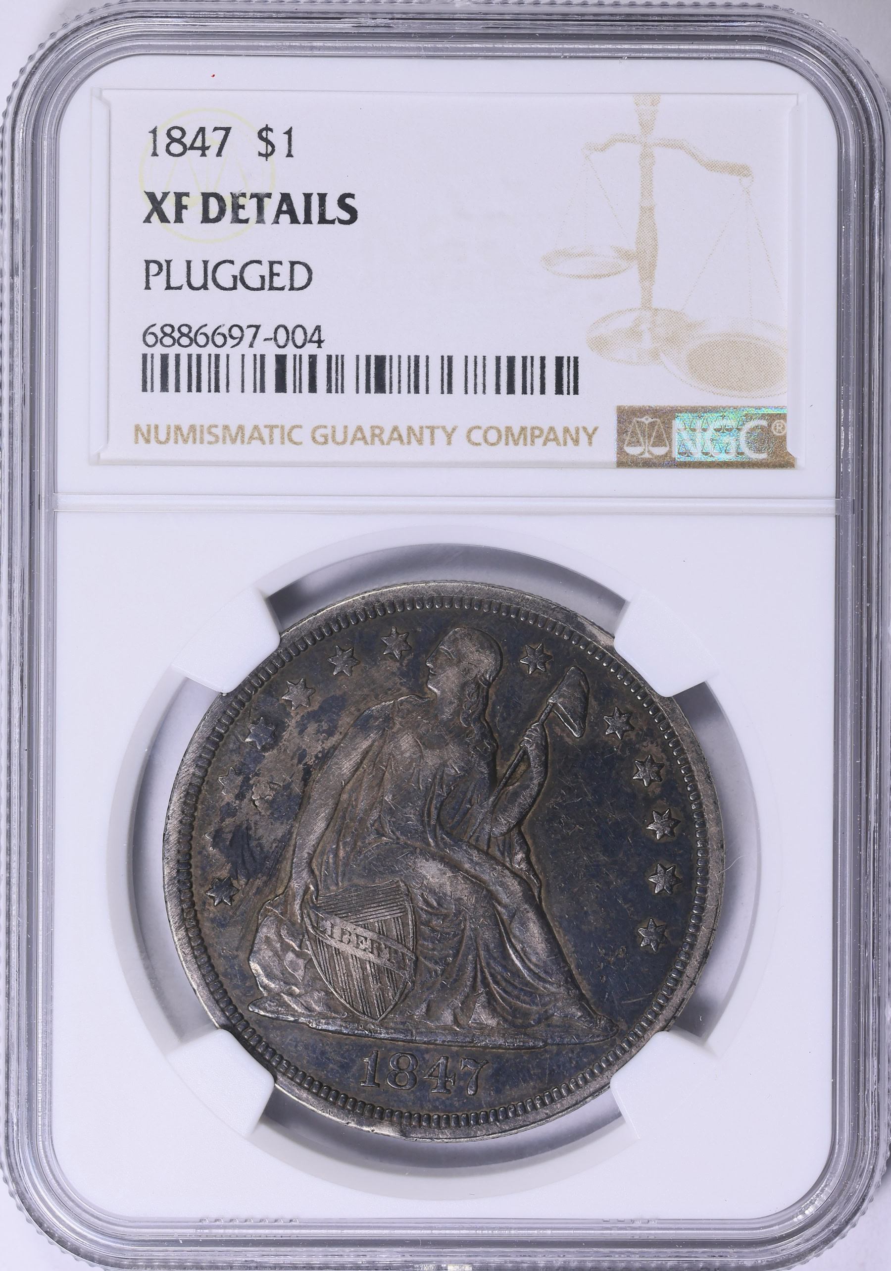 1847 Seated Liberty Silver Dollar NGC XF Details (Item 2035543 ...