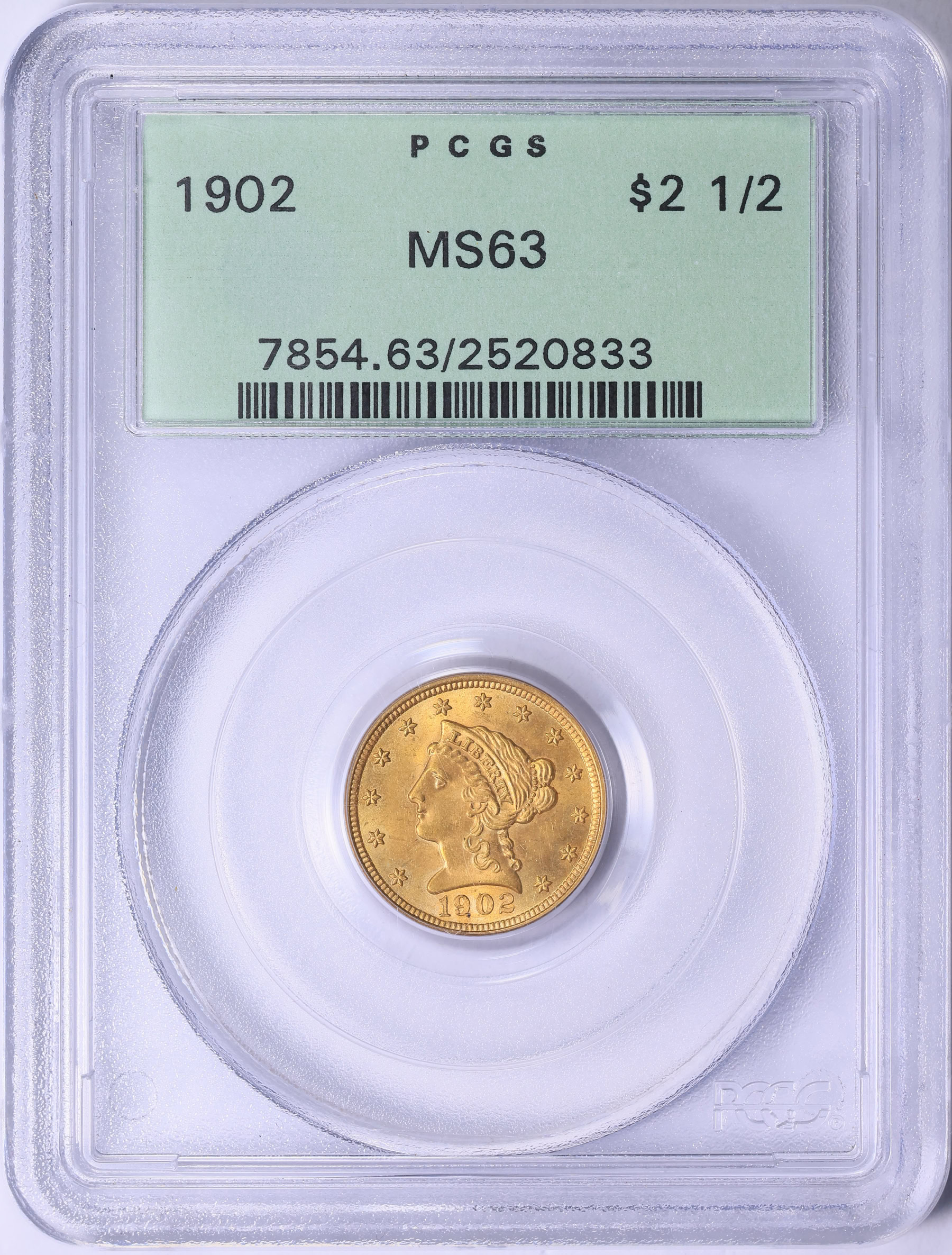 1902 Liberty Gold Quarter Eagle PCGS MS-63 OGH (Item 2035615 ...
