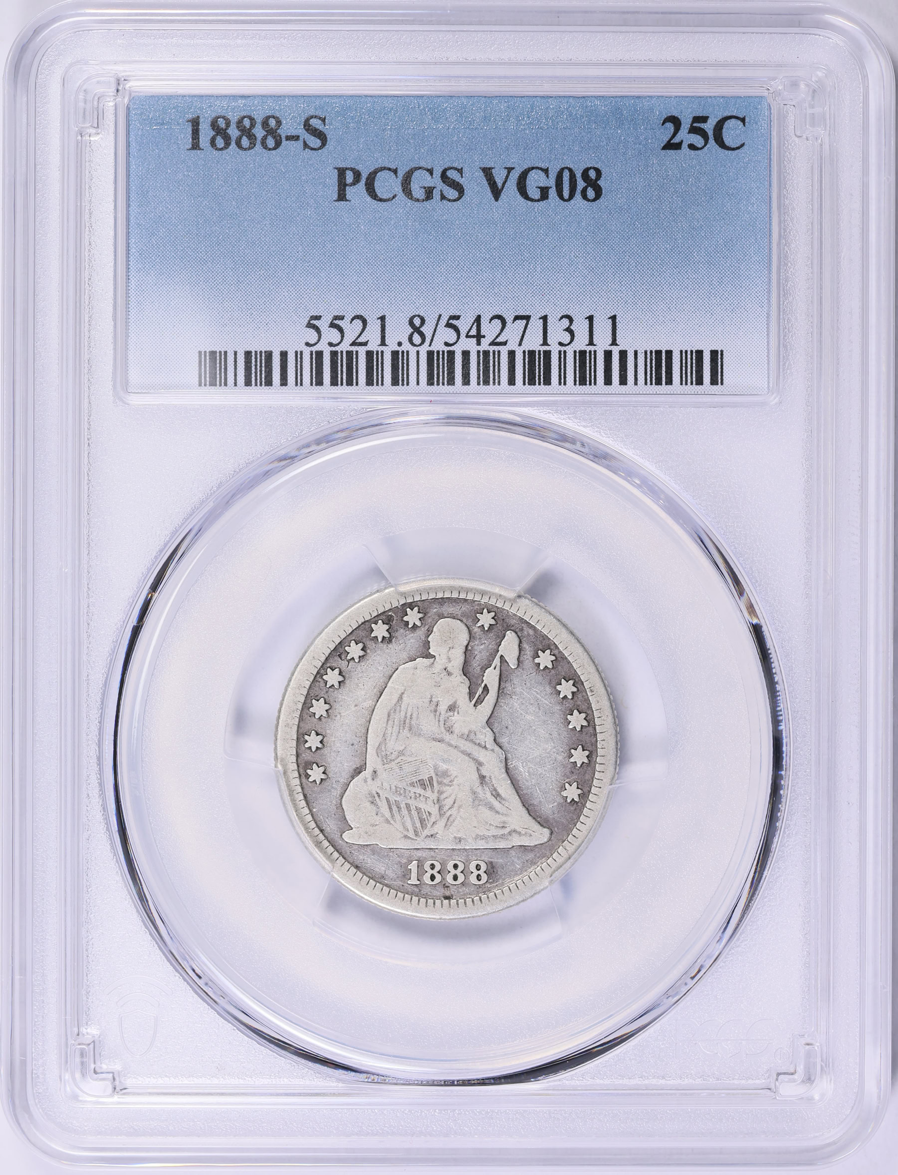 1888-S Seated Liberty Quarter PCGS VG-08 (Item 2035627 ...