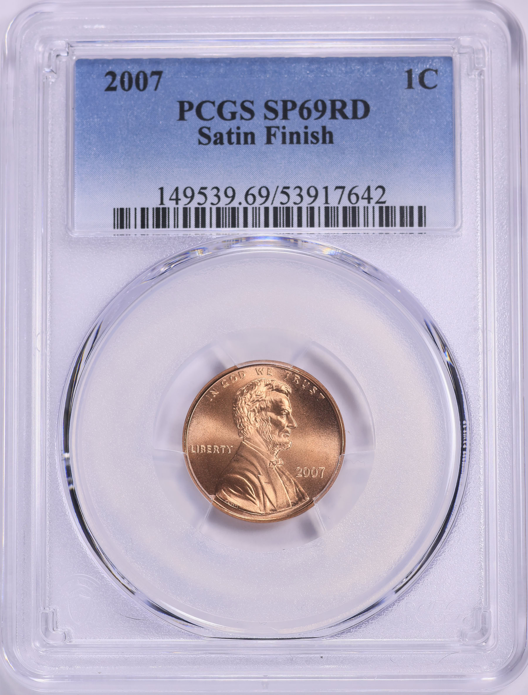 2007 Lincoln Cent Satin Finish PCGS SP-69 RD (Item 2035947 ...
