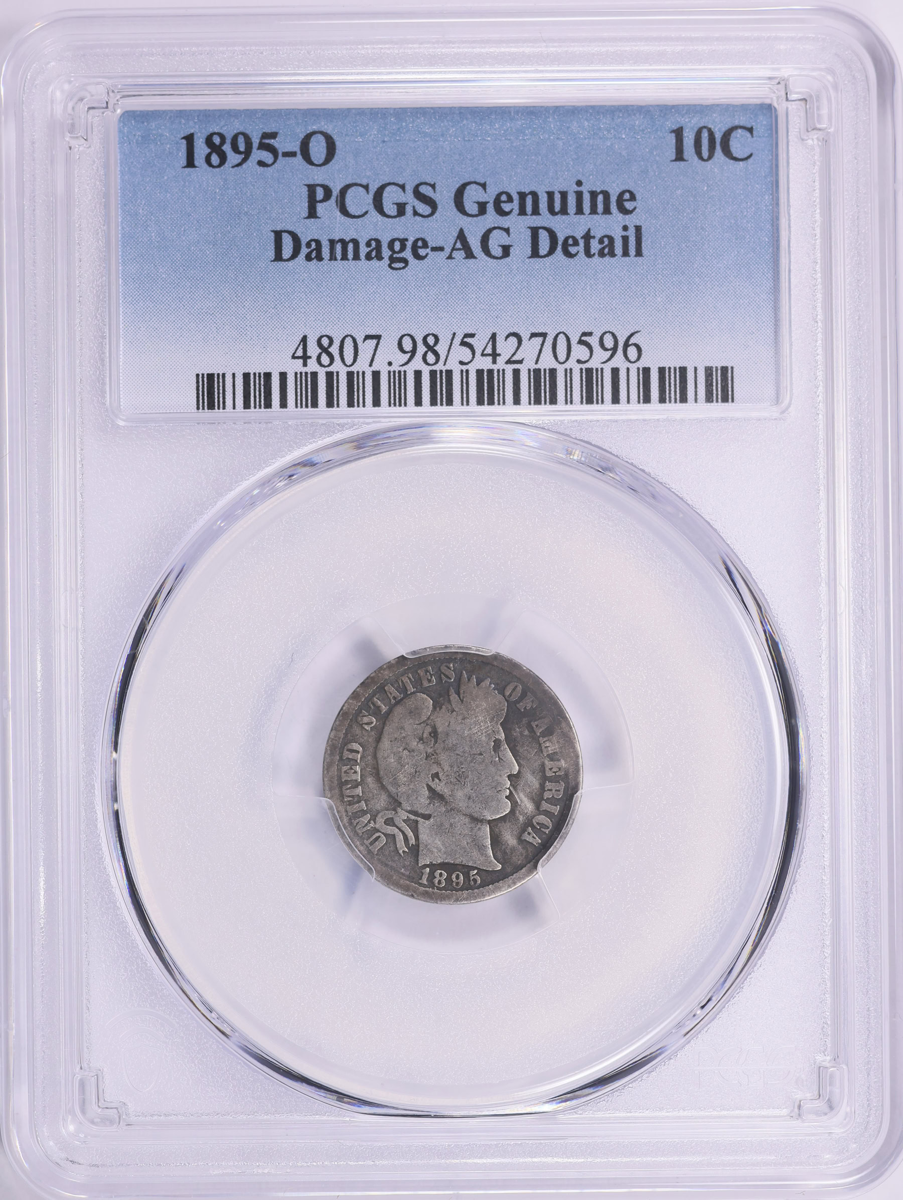 1895-O Barber Dime PCGS Genuine AG Details (Item 2036285 ...