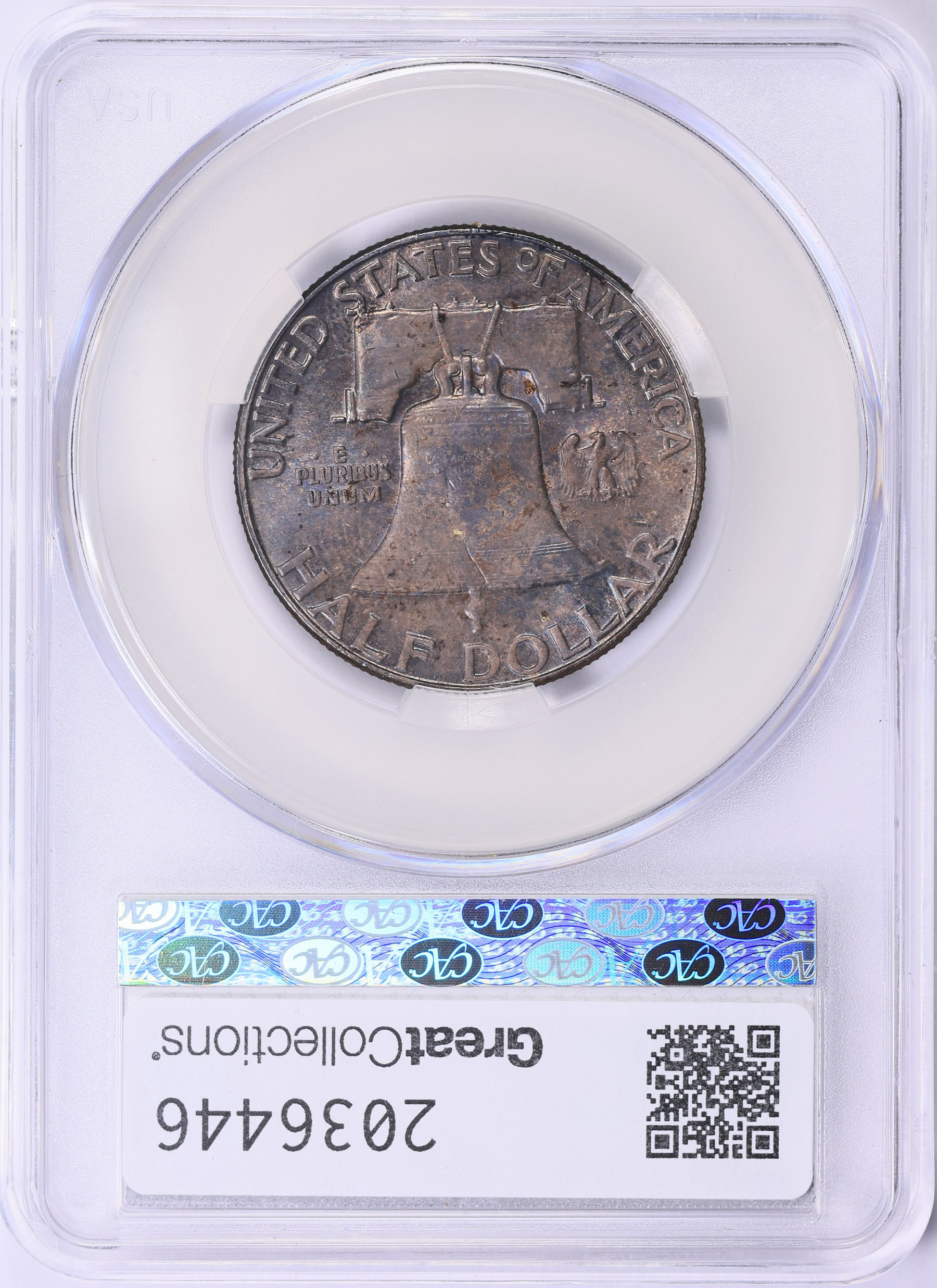 1955 Franklin Half Dollar CACG MS-63 FBL (Toned) (Item 2036446 ...