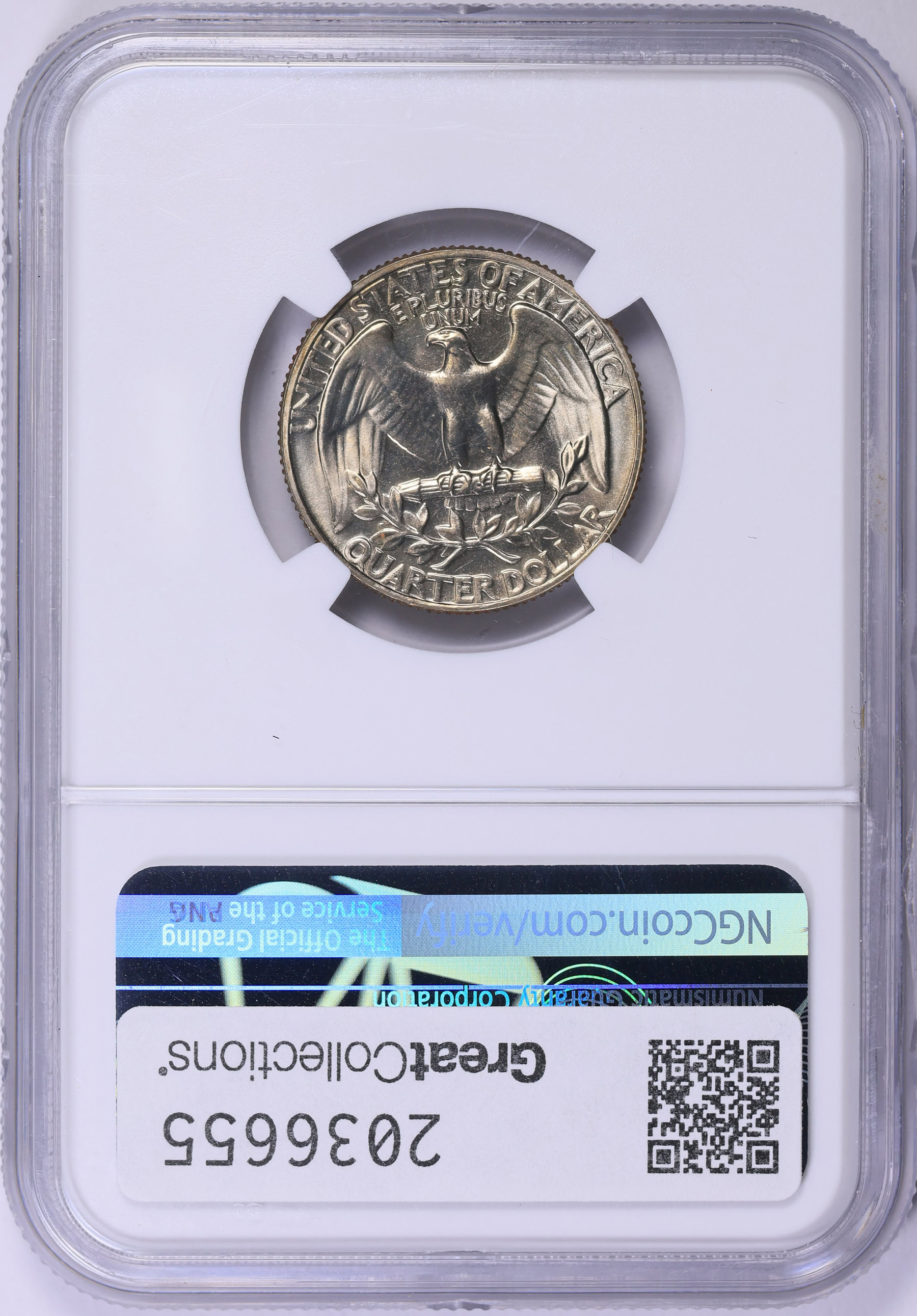 1965 Washington Quarter SMS NGC Unc Details (Art. Toned) (Item 2036655 ...