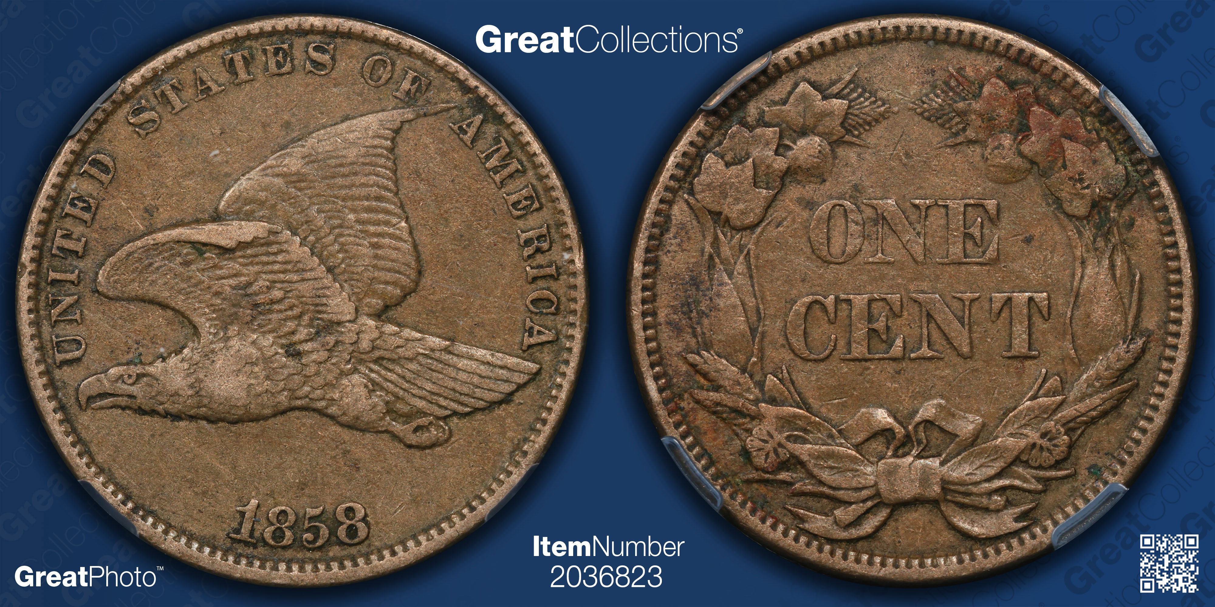 1858 Flying Eagle Cent Small Letters NGC XF-45 (VaultBox Series 3 ...