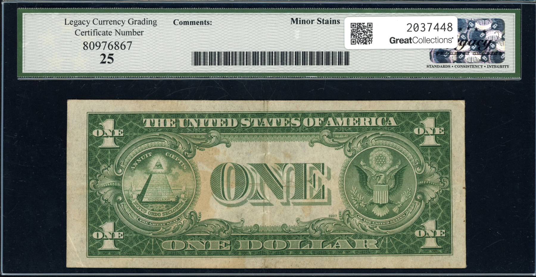 Fr. 1609 (SC Block) 1935A $1 Experimental (R) Silver Certificate Note ...