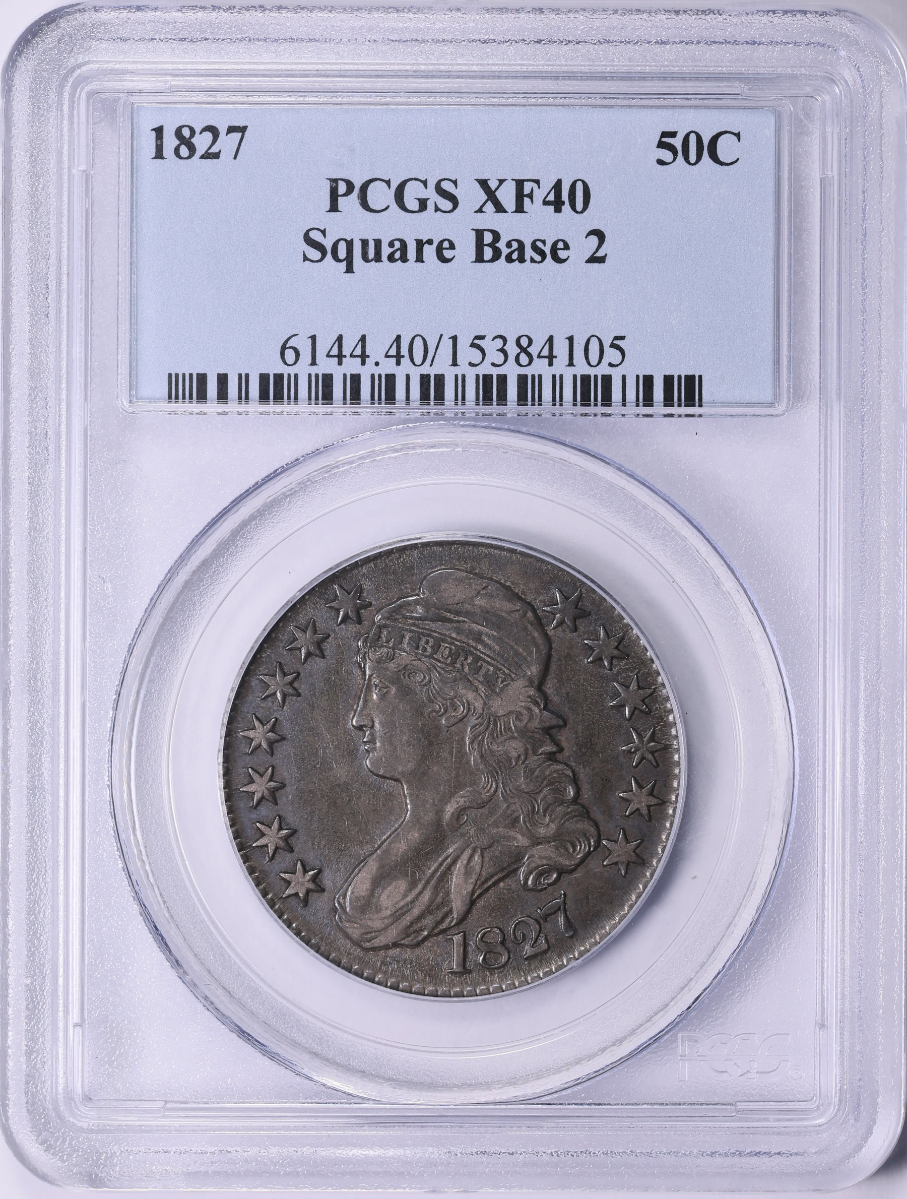 1827 Capped Bust Half Dollar Square Base 2 PCGS XF-40 (Item 2037465 ...