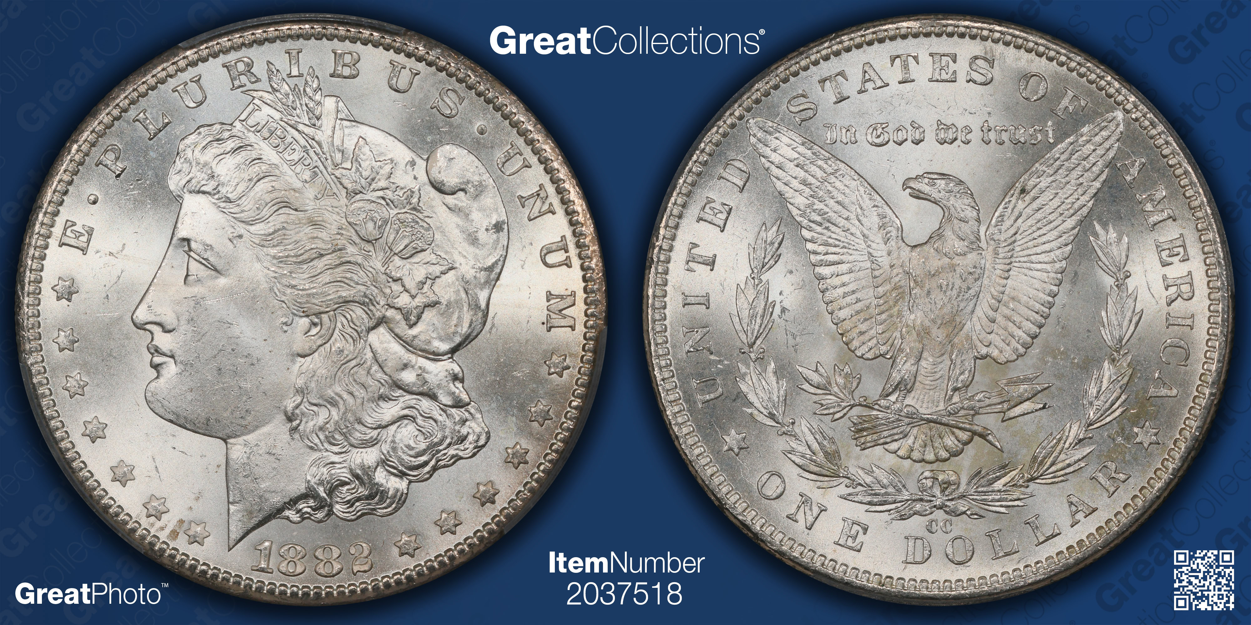 1882-CC Morgan Silver Dollar PCGS MS-64+ (GSA) (Item 2037518 ...