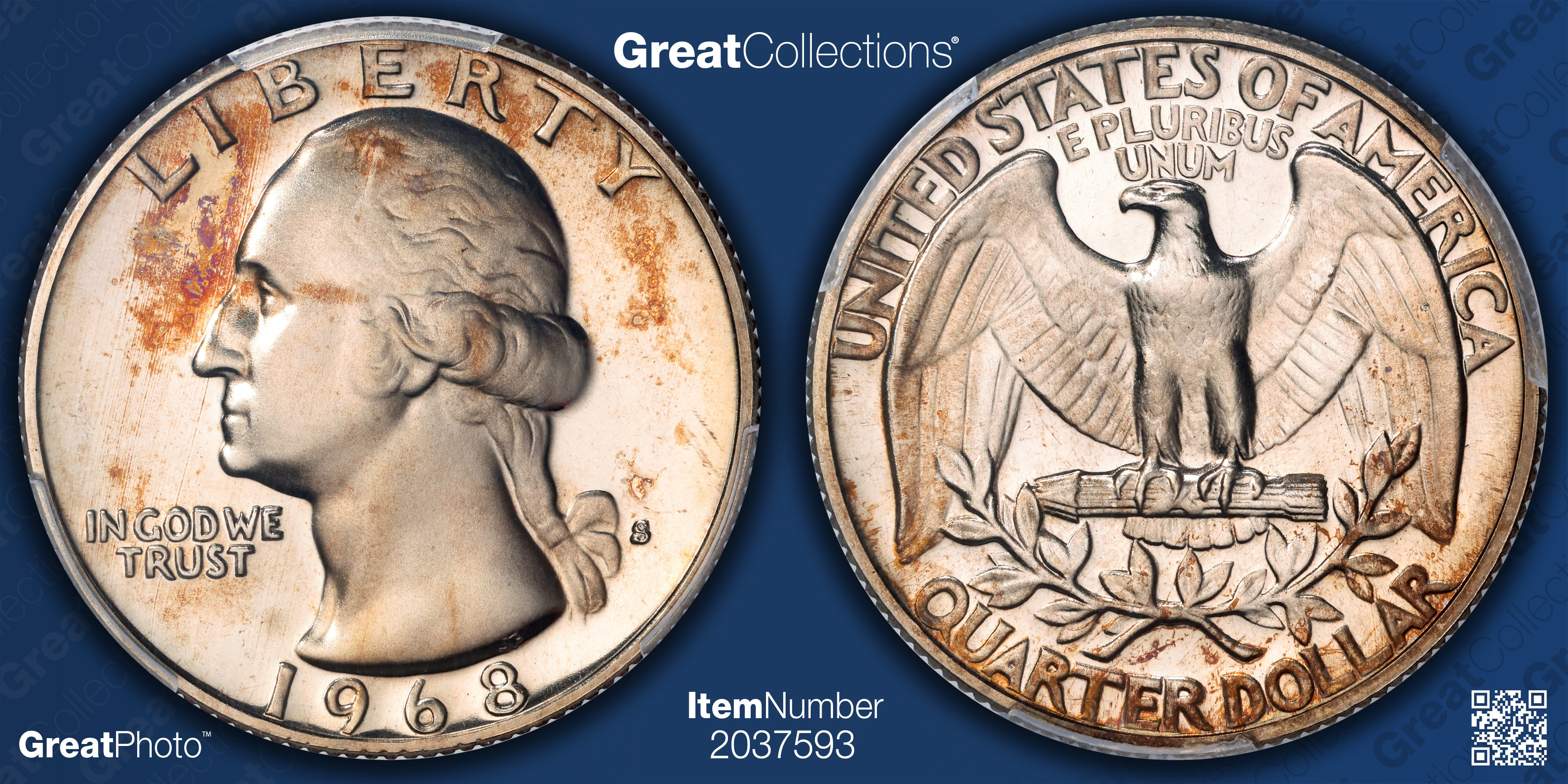 1968-S Washington Quarter "F" Reverse FS-902 PCGS Proof-66 CAMEO (Item ...