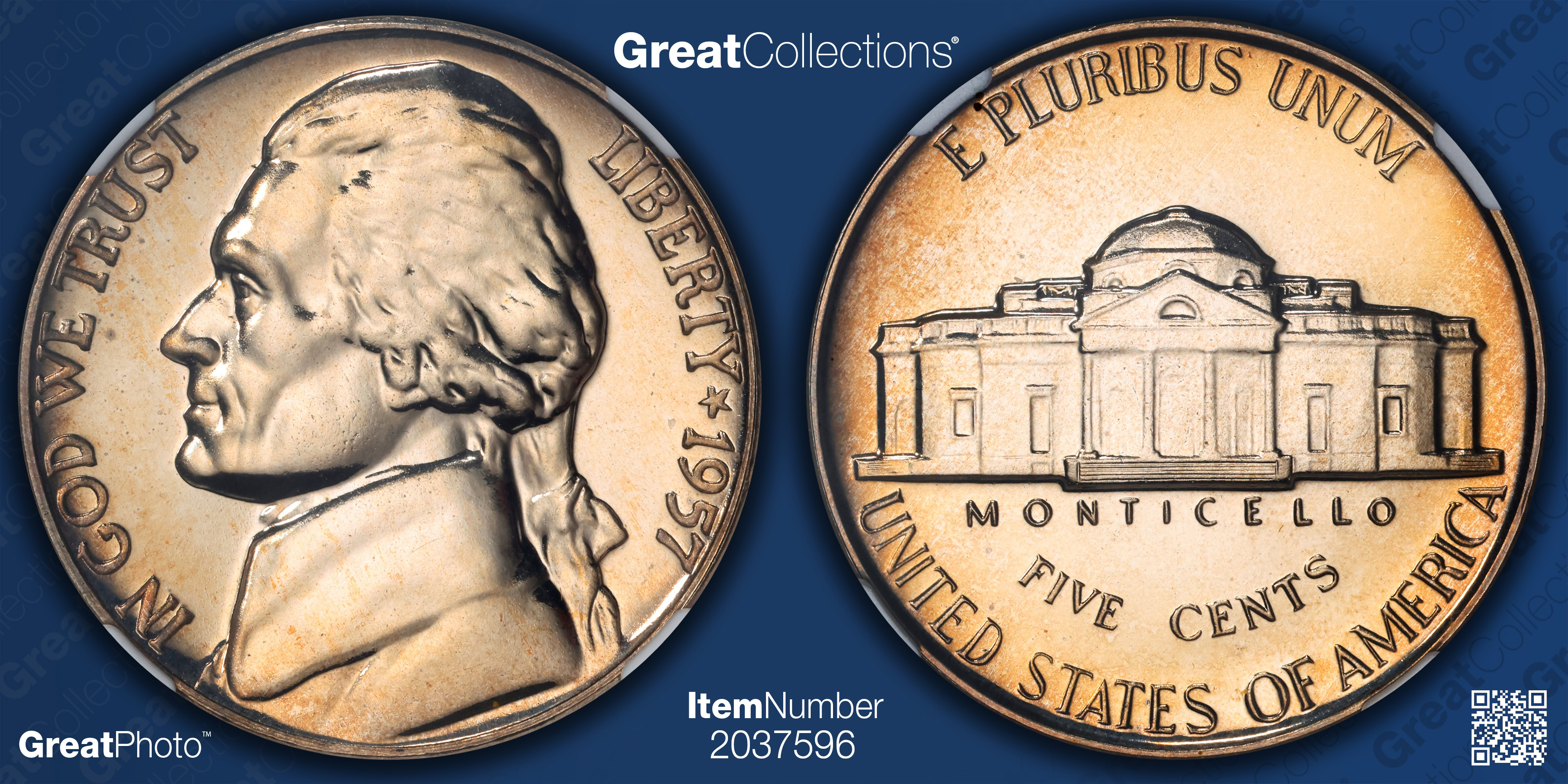 1957 Jefferson Nickel Quadrupled Die Obverse FS-101 NGC Proof-67 (Item ...
