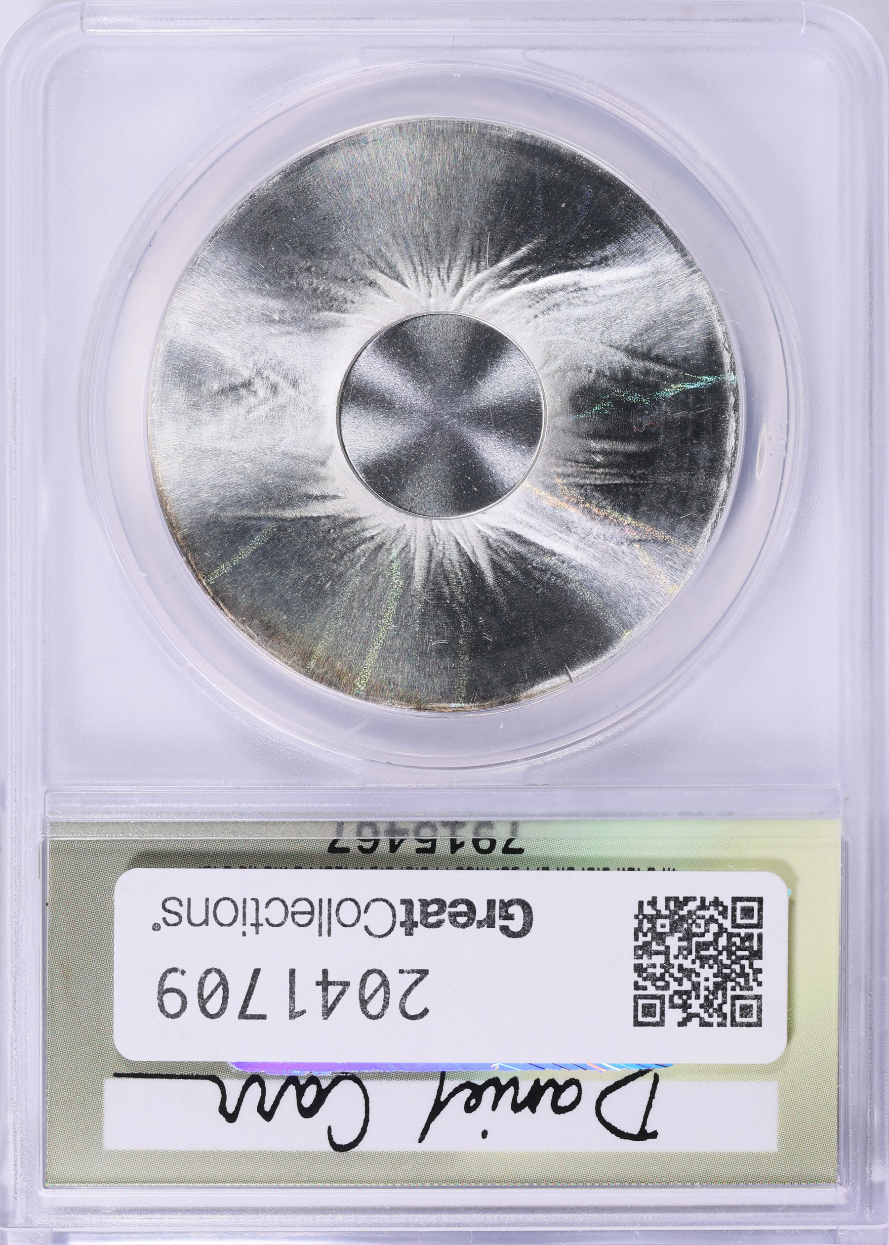 2017 Silver Solar Eclipse Satin/Hologram Finish Daniel Carr Token ANACS ...
