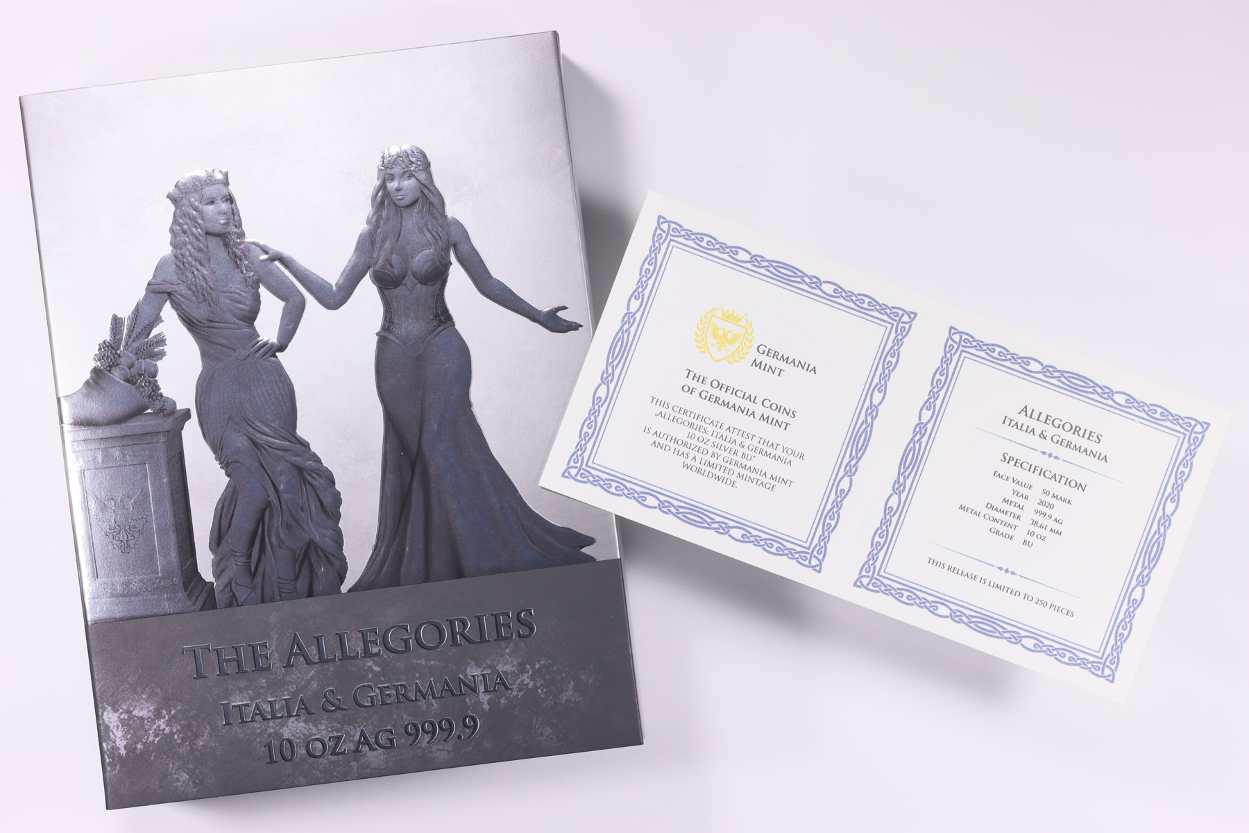 Germania 2020 Silver 50 Marks Italia & Germania Fantasy Issue With Case ...