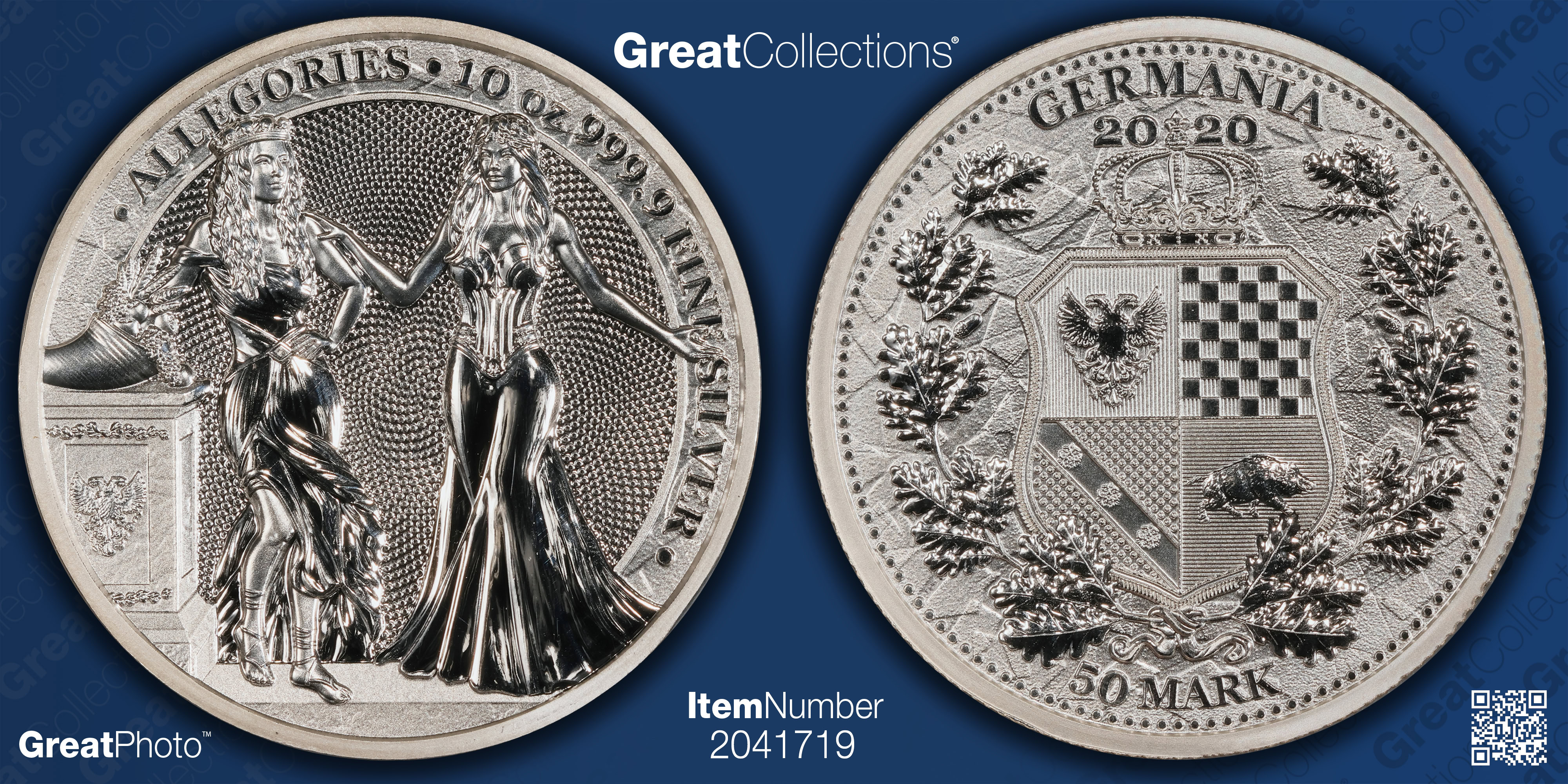 Germania 2020 Silver 50 Marks Italia & Germania Fantasy Issue With Case ...