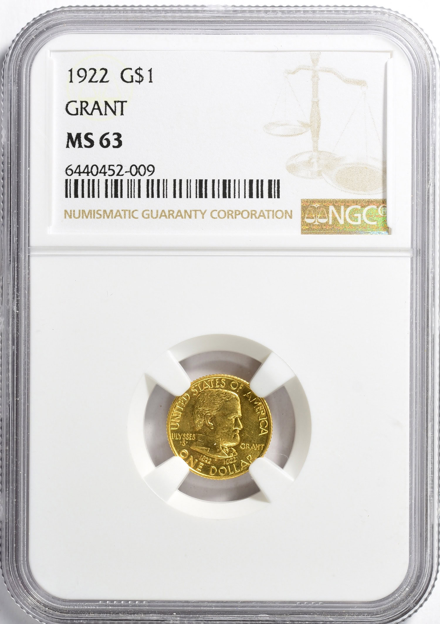 1922 Grant Gold Dollar No Star NGC MS-63 (Item 2041820 ...